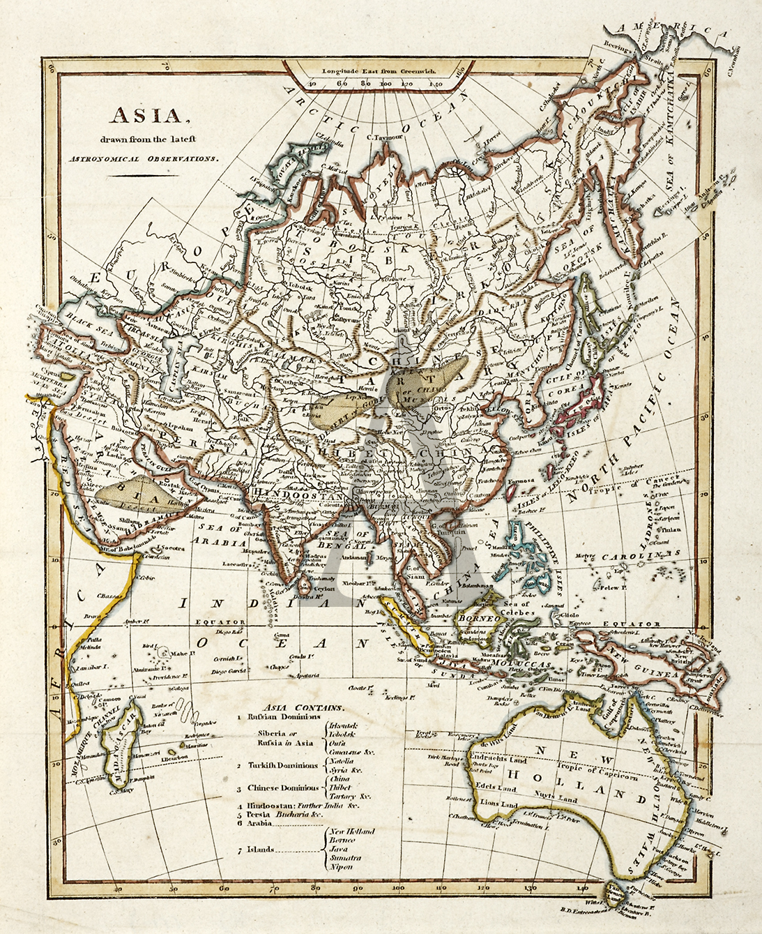 Asia drawn from the latest Astronomical observations. - Antique Print ...
