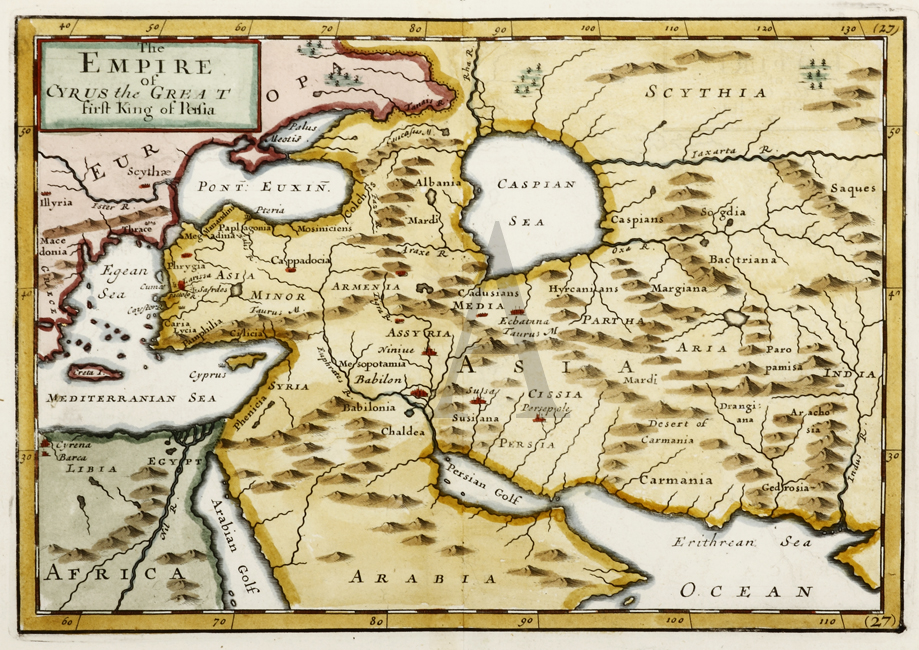 The Empire of Cyrus the Great first King of Persia, - Antique Print Map ...