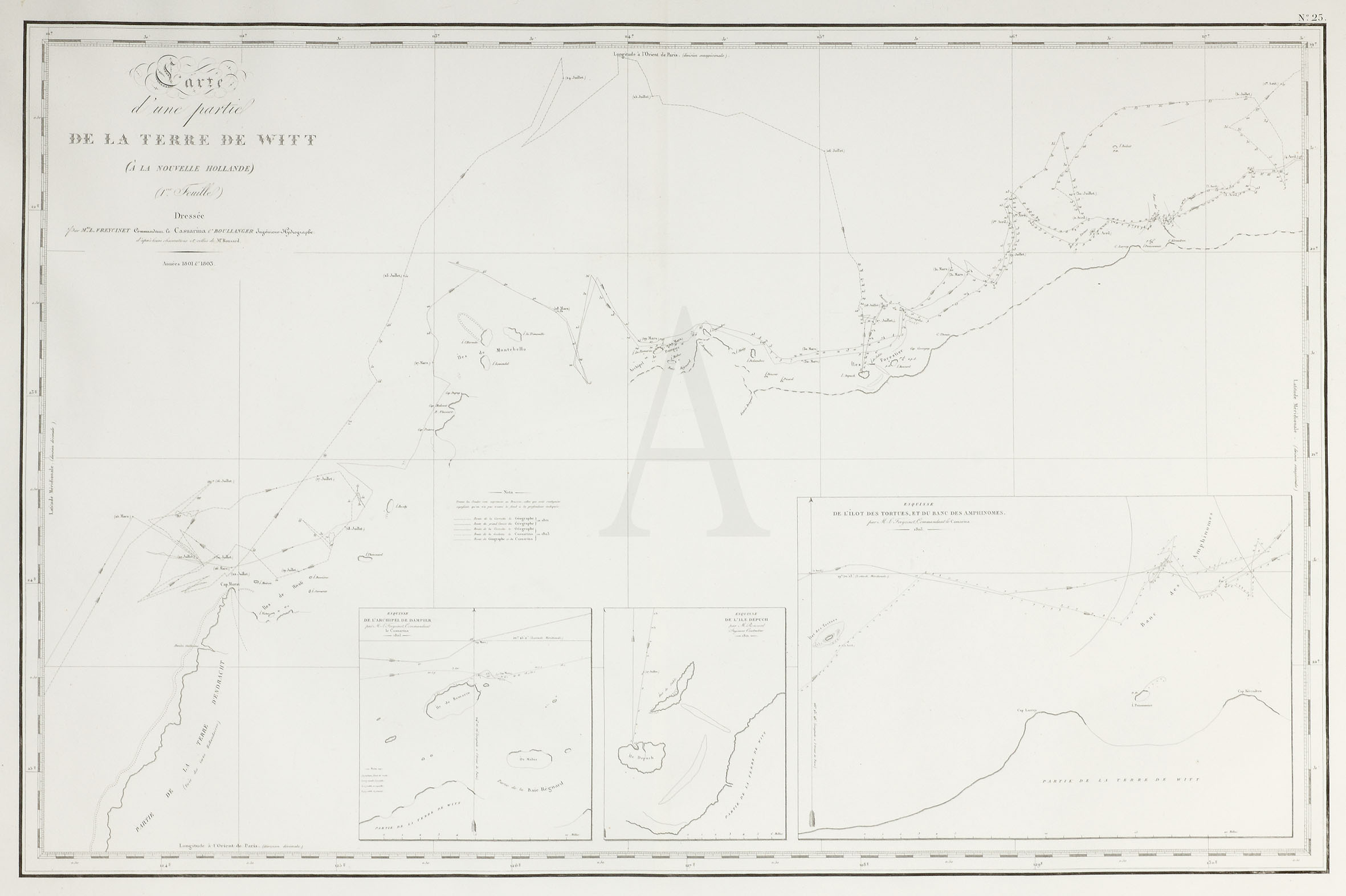 Carte d'une partie de la Terre de Witt. - Antique Print Map Room