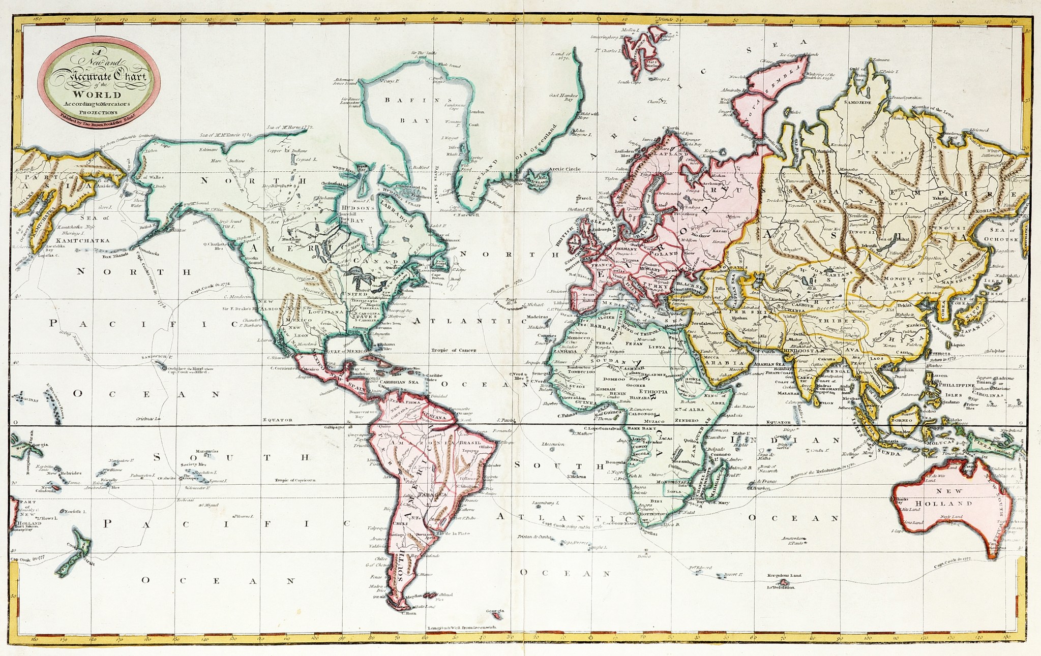 A New and Accurate Chart of the World According to Mercators ...