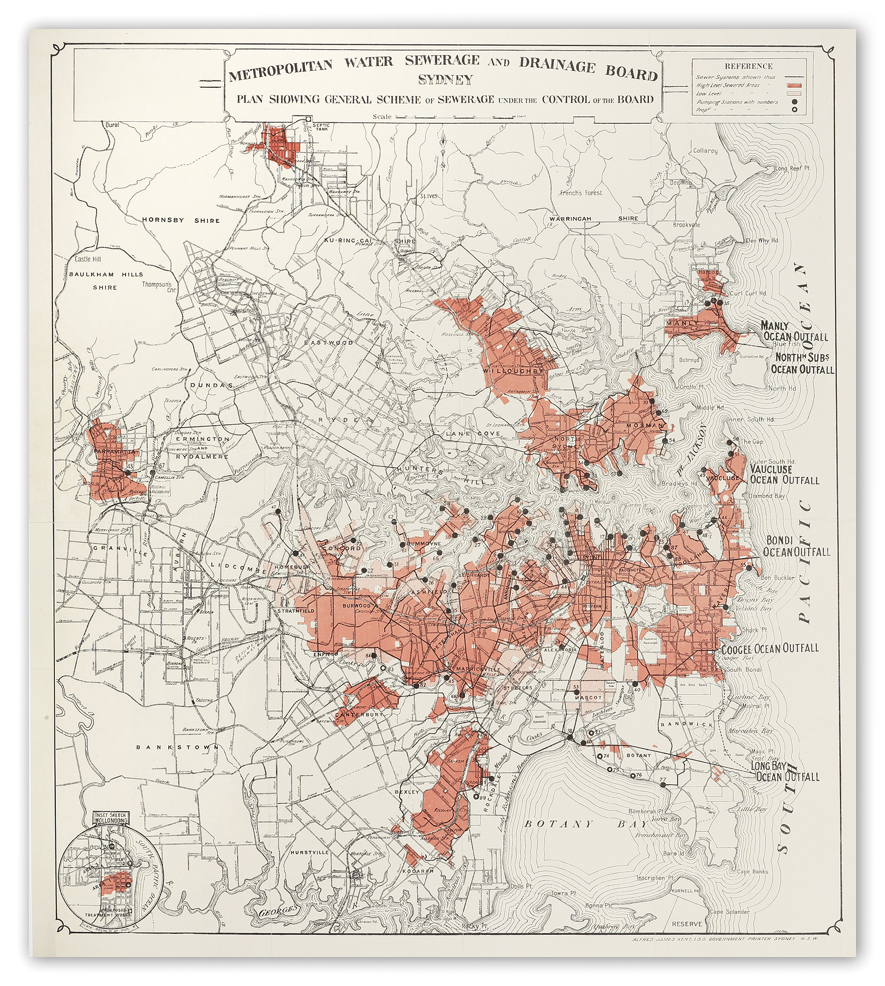 Metropolitan Water Sewerage and Drainage Sydney Plan Showing General ...