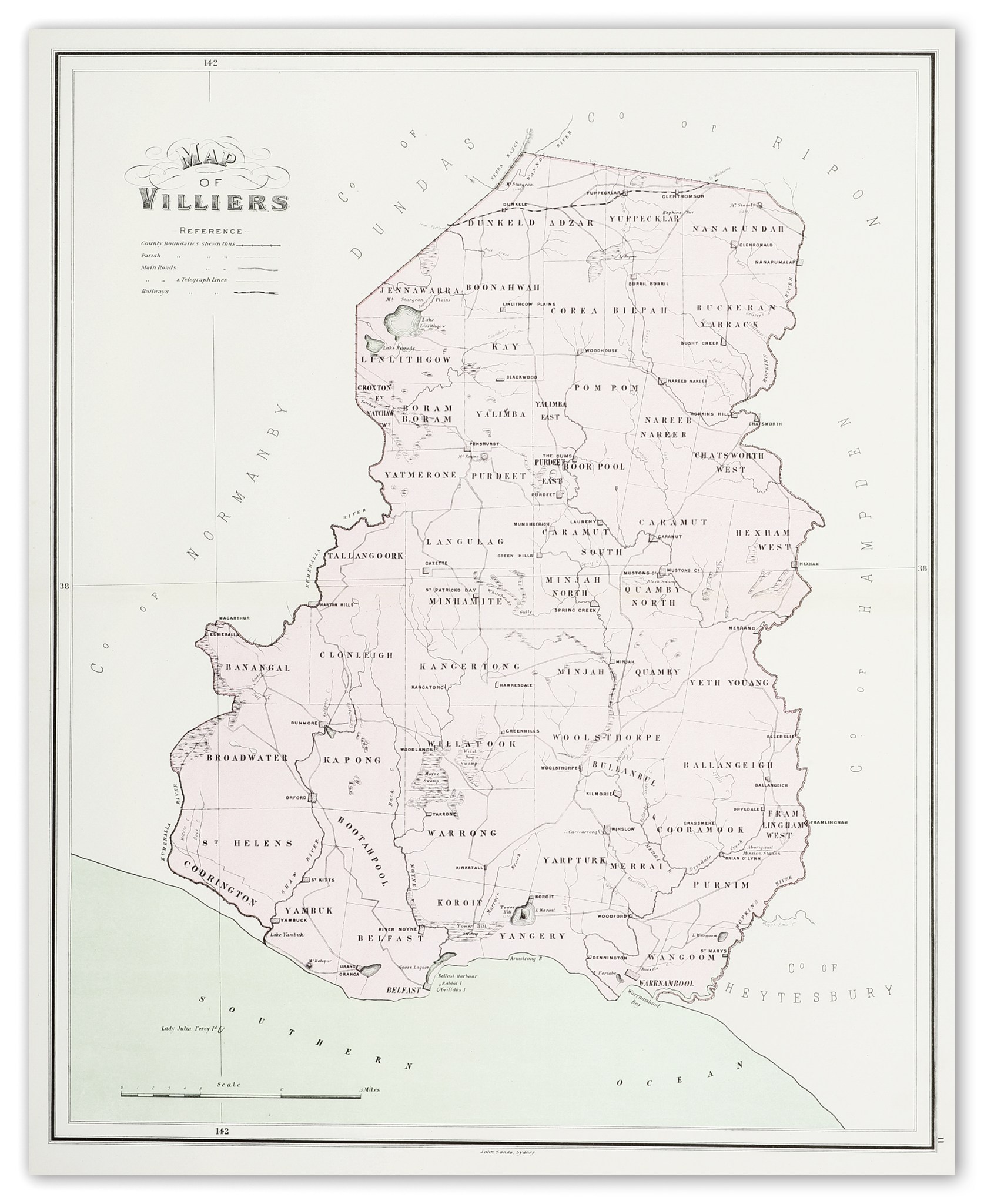 Map of Villiers - Antique Print Map Room