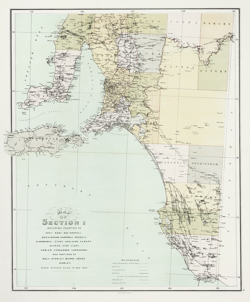 Map of Section I including counties of Grey, Robe, Mac-Donnell ...