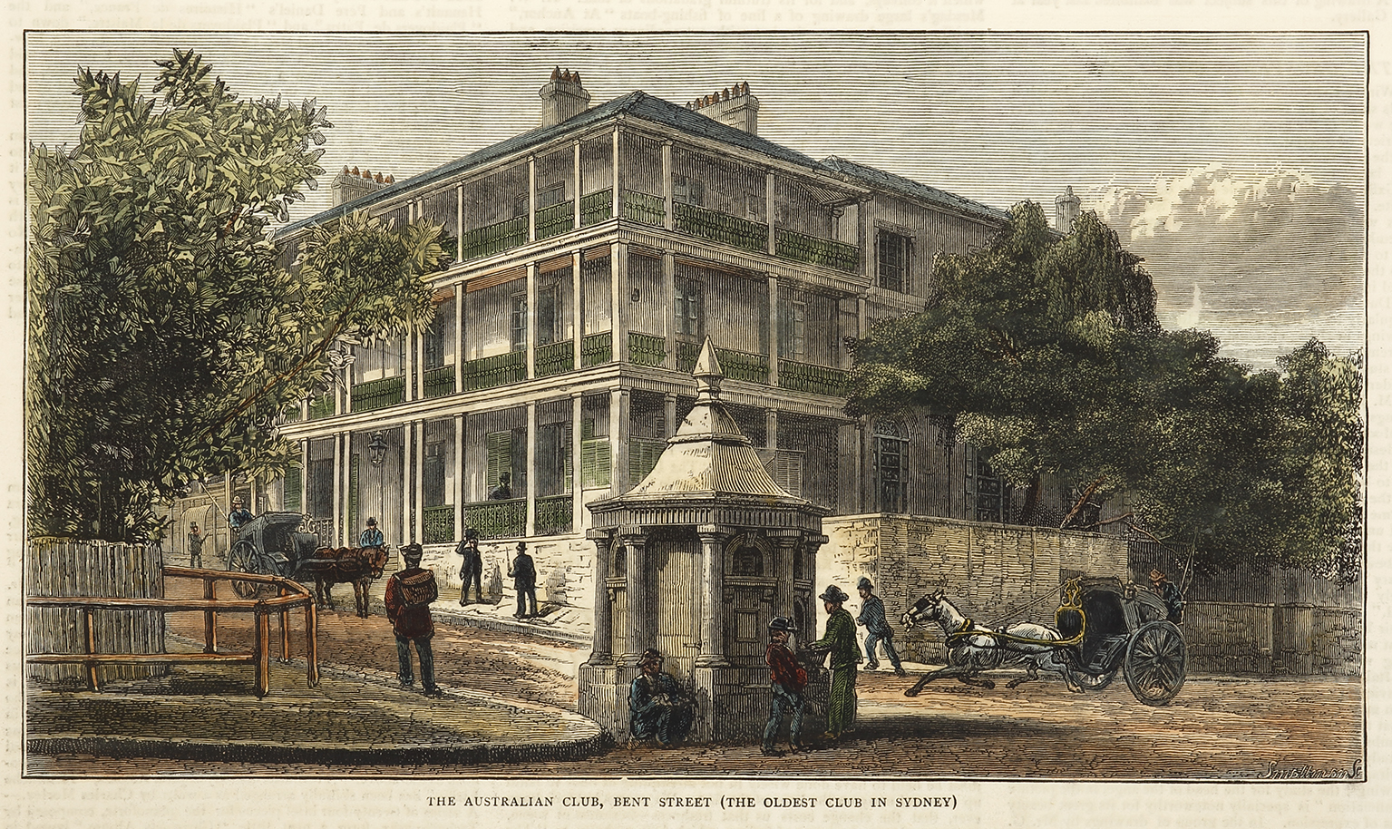 The Australian Club, Bent Street (The Oldest Club in Sydney) - Antique ...