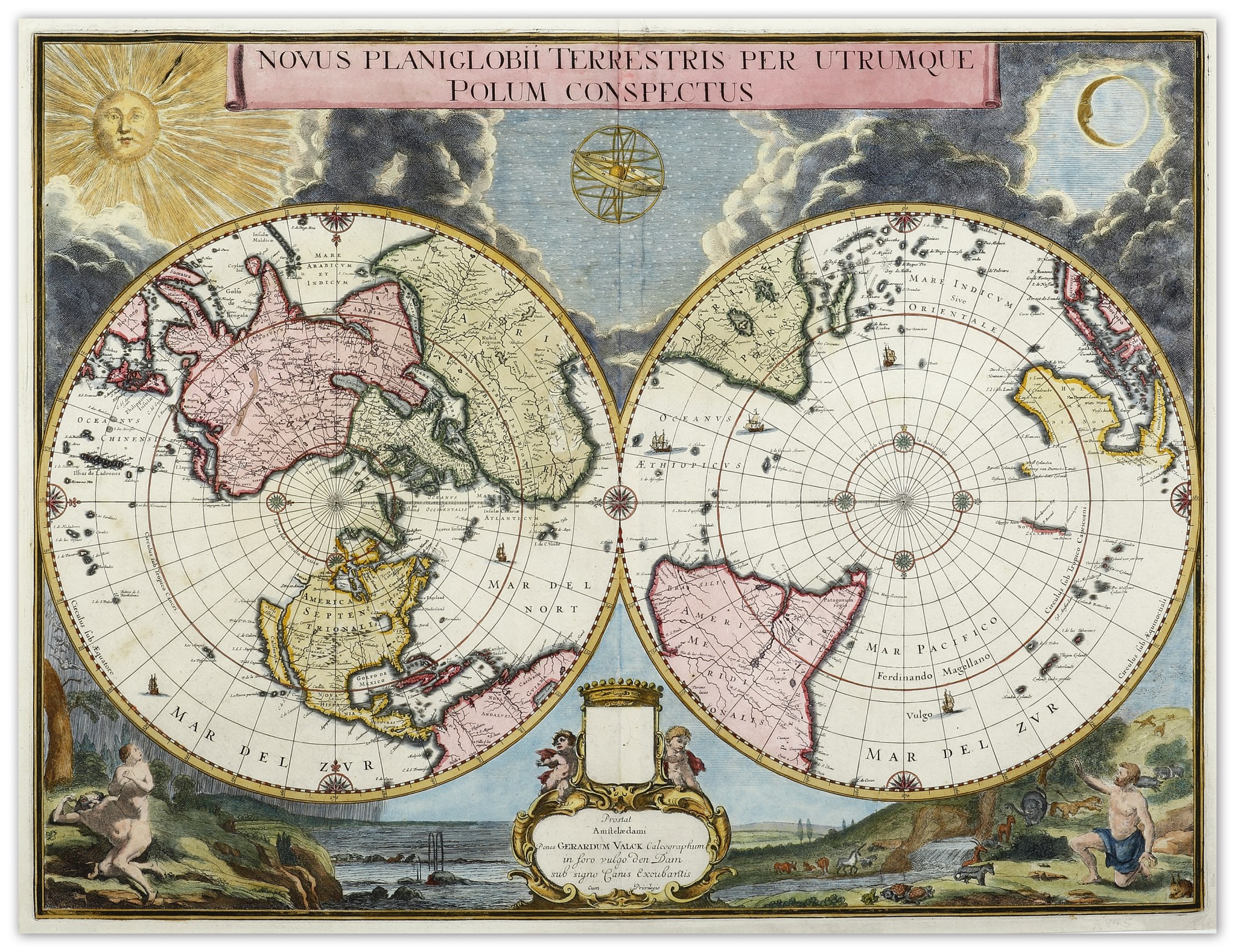 Novus Planiglobii terrestris per utrumque Polum Conspectus - Antique ...