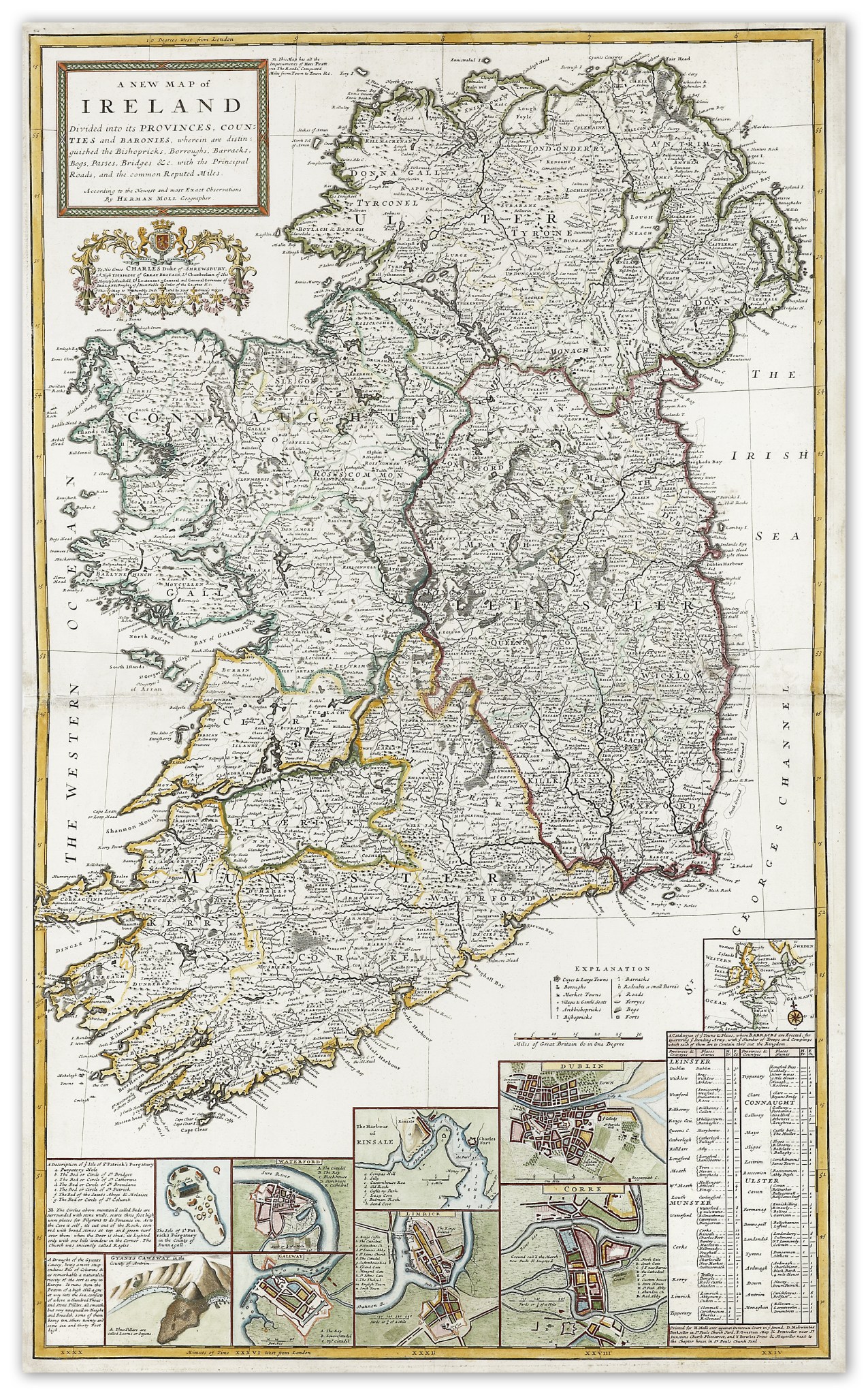 A New Map of Ireland Divided into its Provinces, Counties, and Baronies ...