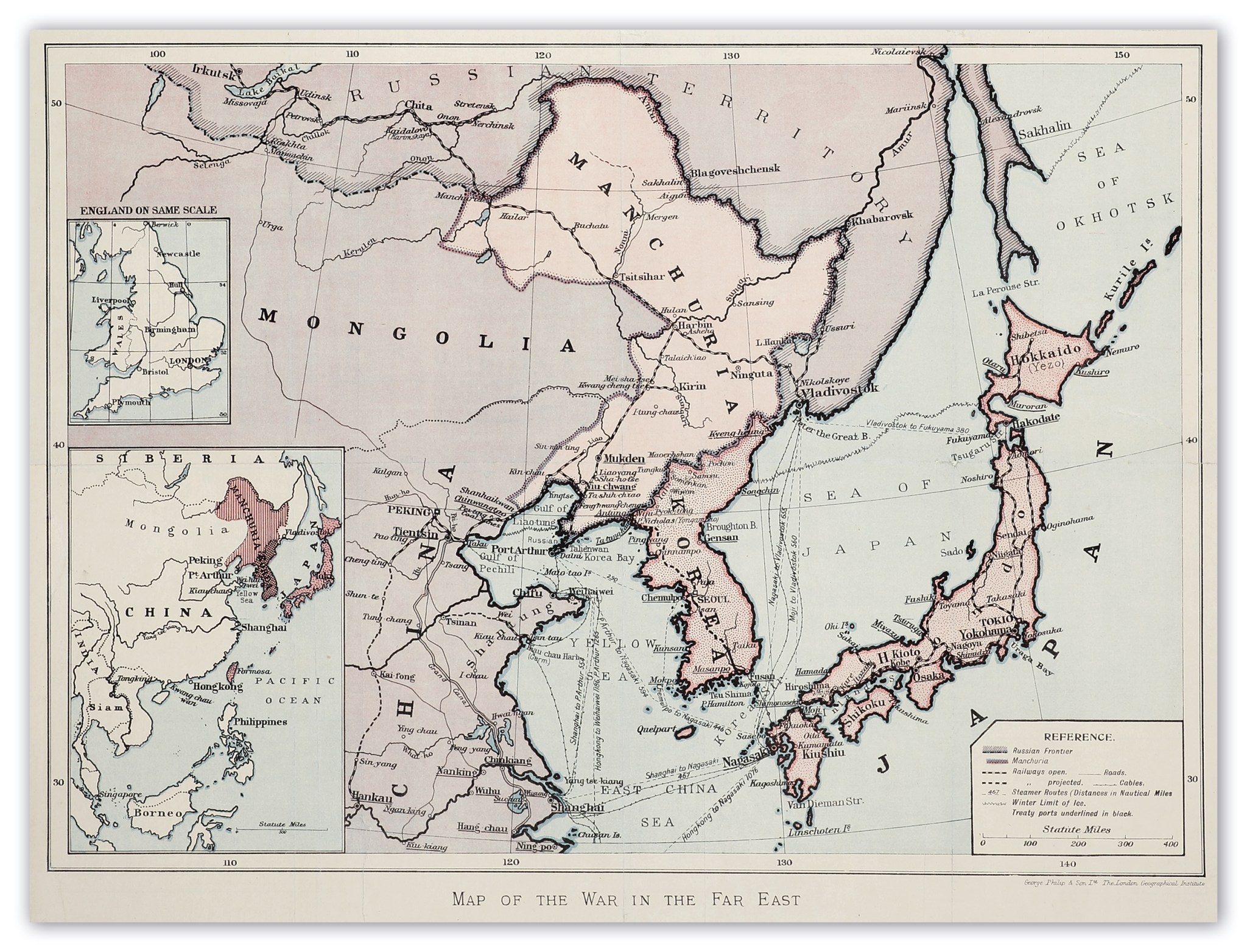 Map of the War in the Far East | Antique Print Map Room