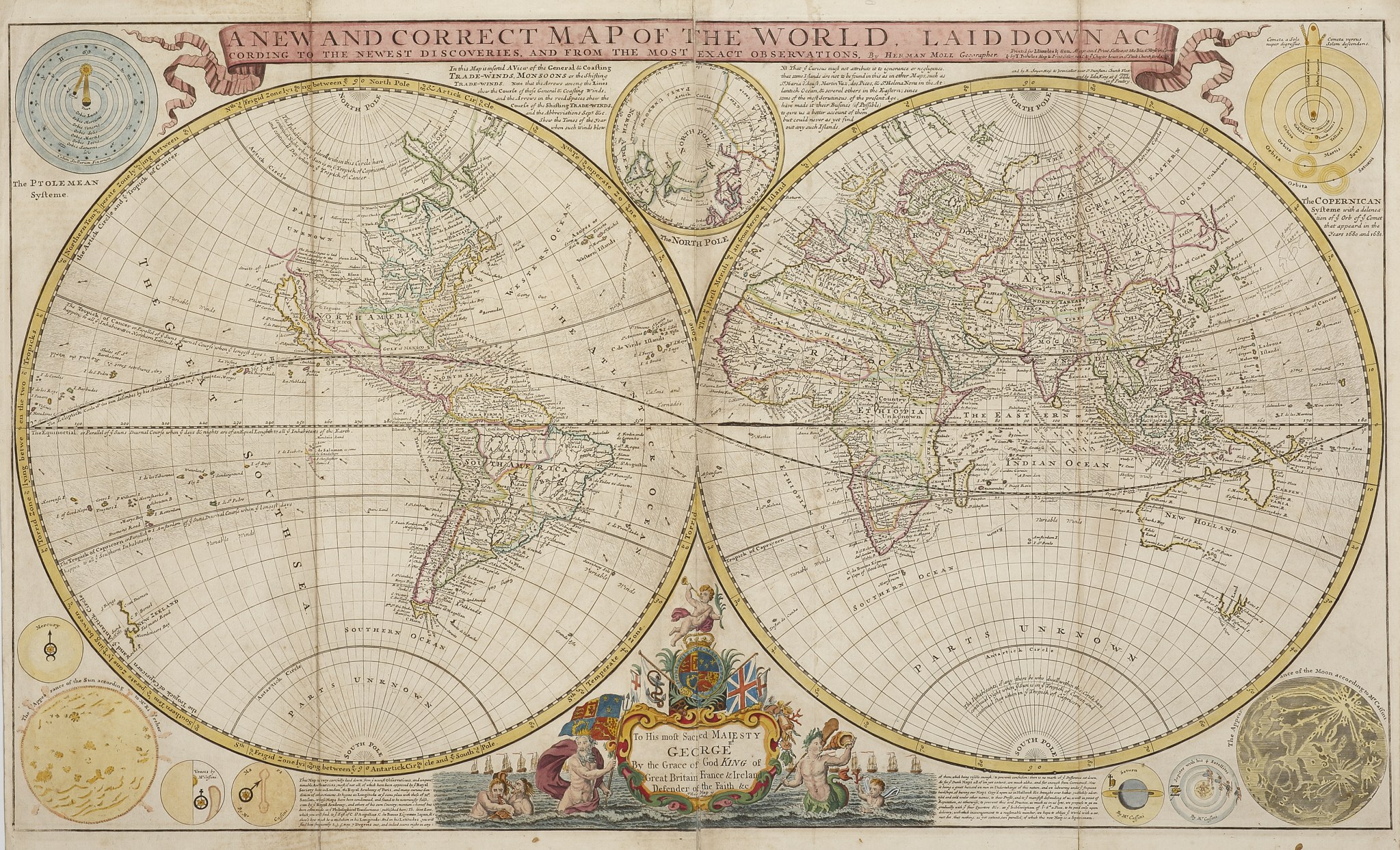 WORLD-A New and Correct Map of the World Laid Down According to the ...