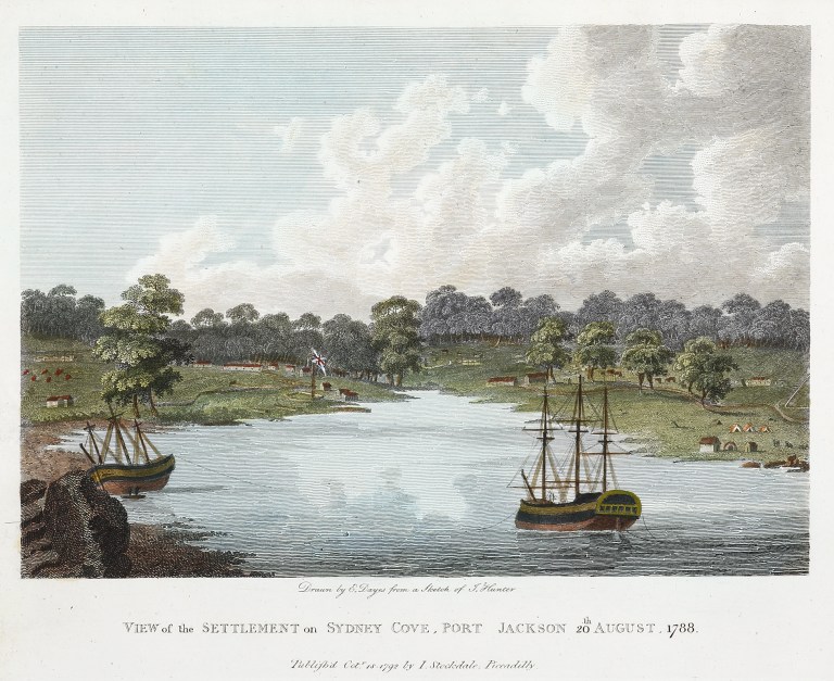 View of the Settlement on Sydney Cove, Port Jackson 20th August, 1788 ...