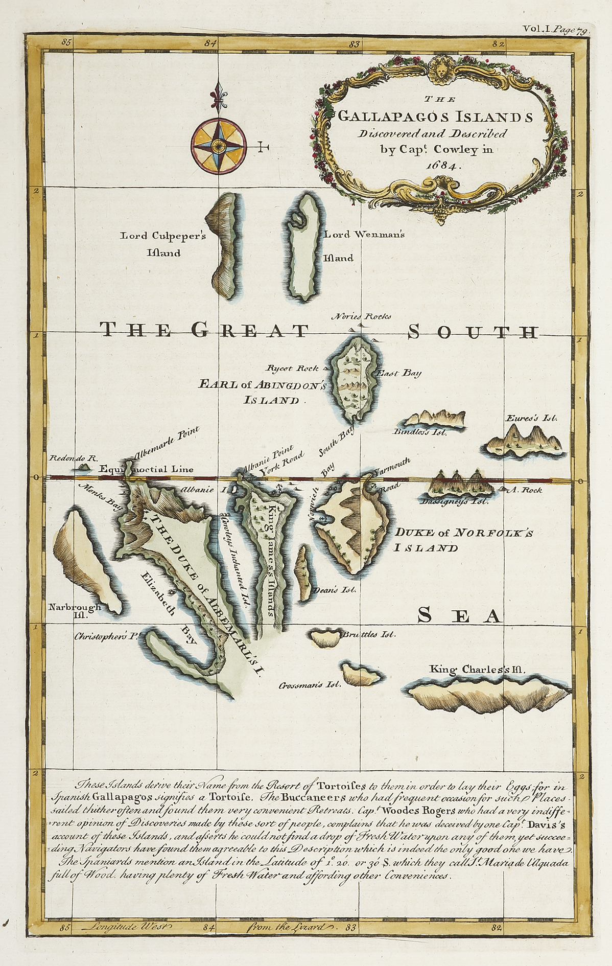 The Gallapagos Islands Discovered and Described by Capt. Cowley in 1684 ...