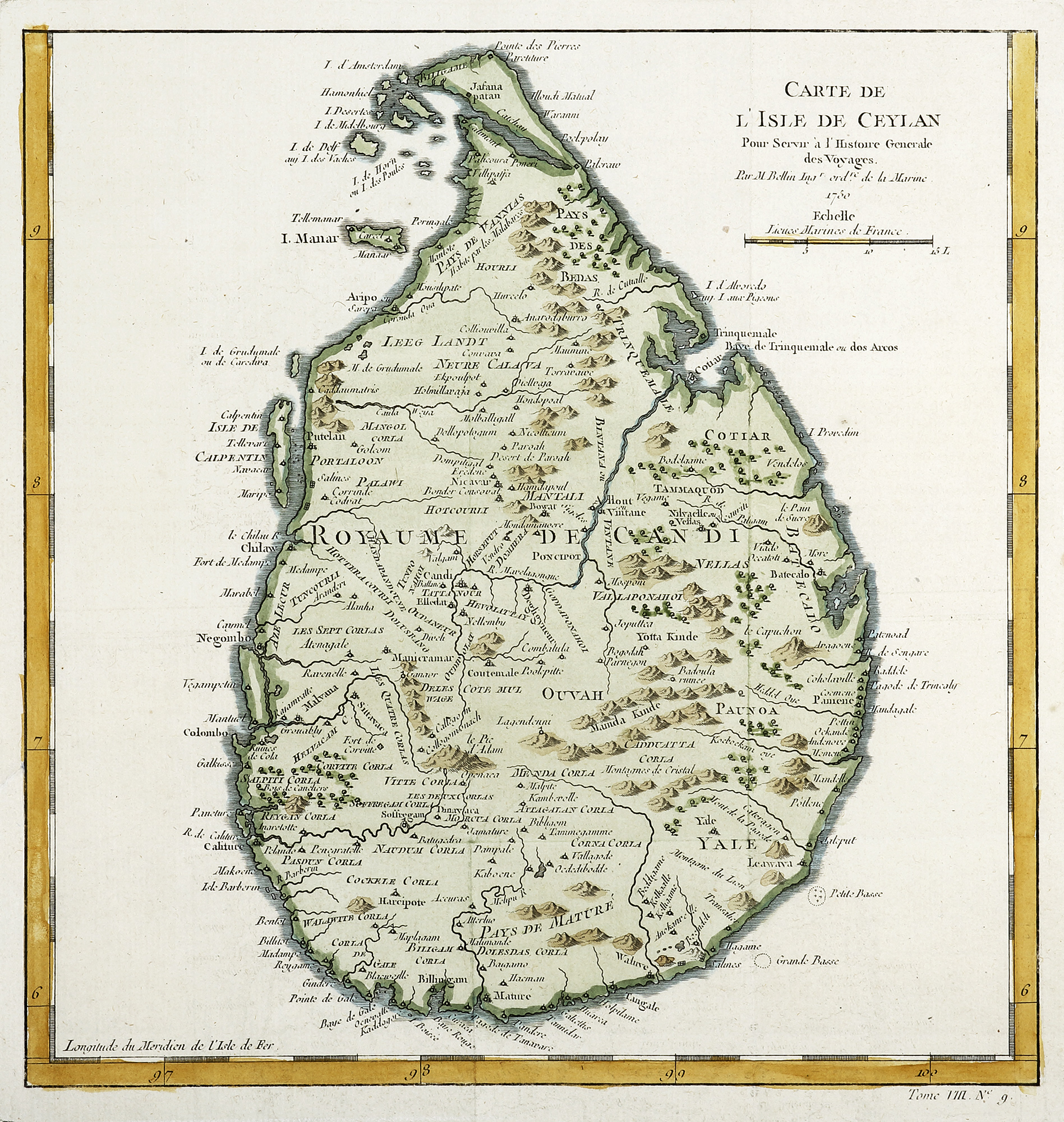 Carte de L'Isle de Ceylan - Antique Print Map Room