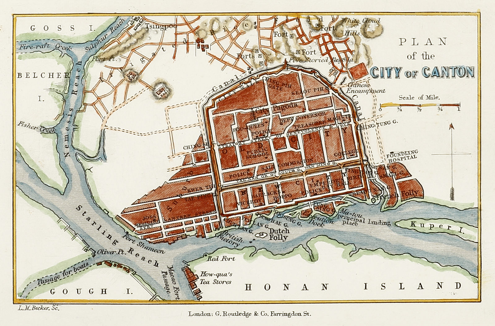 Plan of the City of Canton. - Antique Print Map Room