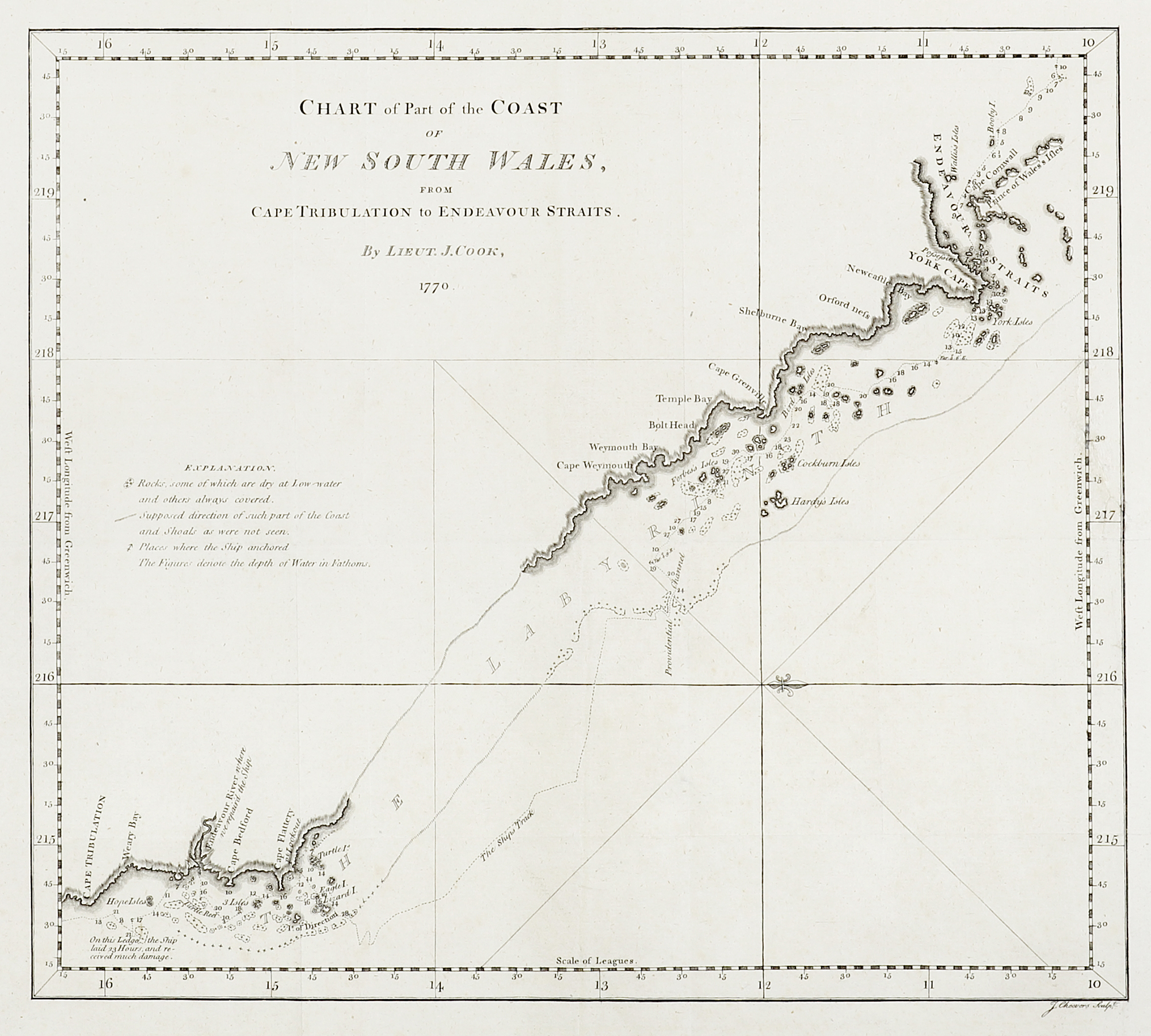 Chart of Part of the Coast of New South Wales, from Cape Tribulation to ...