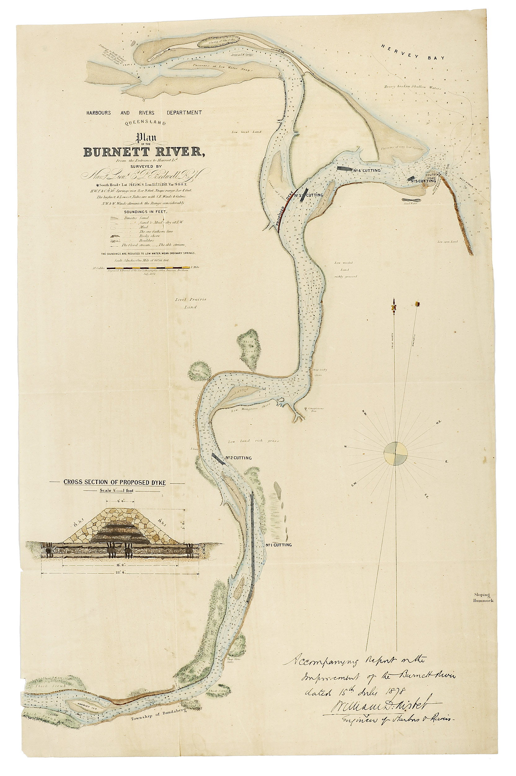 Plan of the Burnett River, From the Entrance to Harriet Isd. - Antique ...