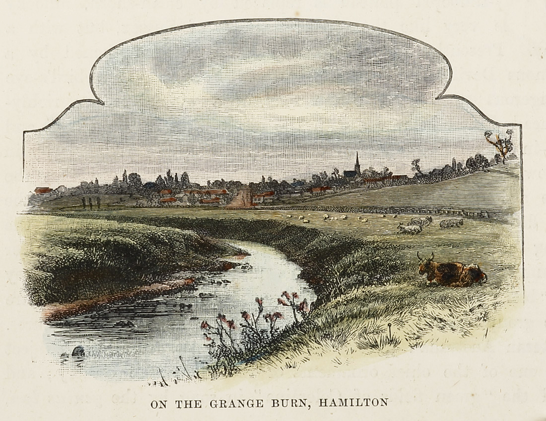 On the Grange Burn, Hamilton. - Antique Print Map Room