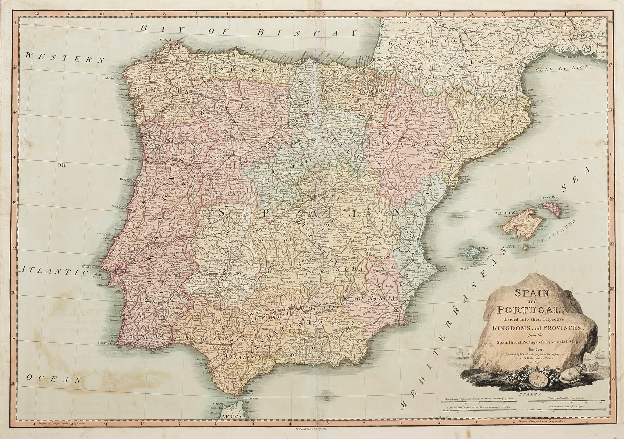 Spain and Portugal divided into their respective Kingdoms and Provinces ...