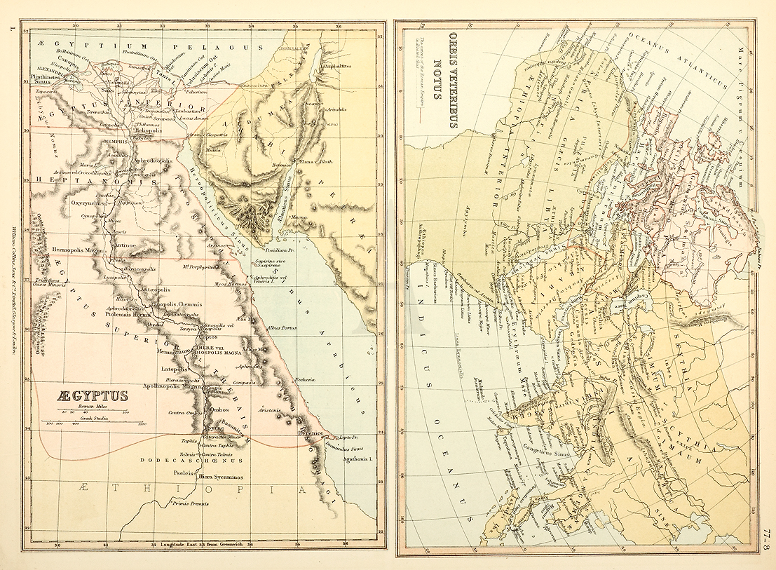 Aegyptus - Antique Print Map Room