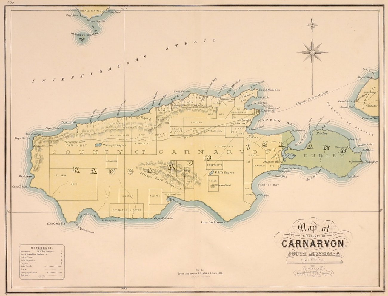 A Map of Carnarvon South Australia. - Antique Print Map Room