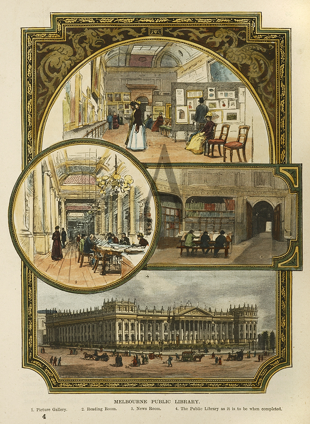 Melbourne Public Library. - Antique Print Map Room