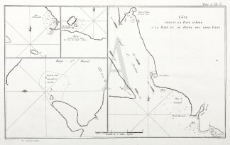 Cote Depuis La Baye D'York a la Baye et Havre des Trois Isles. Baye d ...