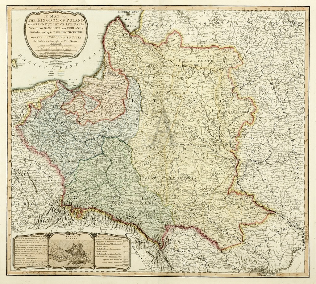 A Map of the Kingdom of Poland and Grand Dutchy of Lithuania Including ...
