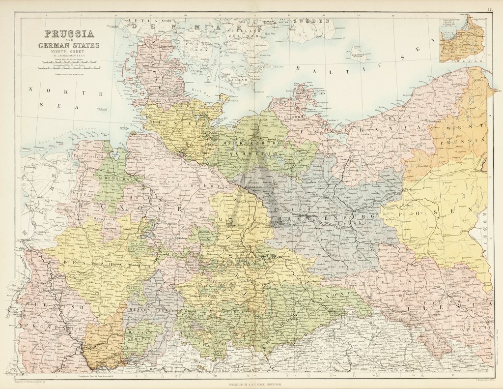 Prussia and German States, North Sheet - Antique Print Map Room
