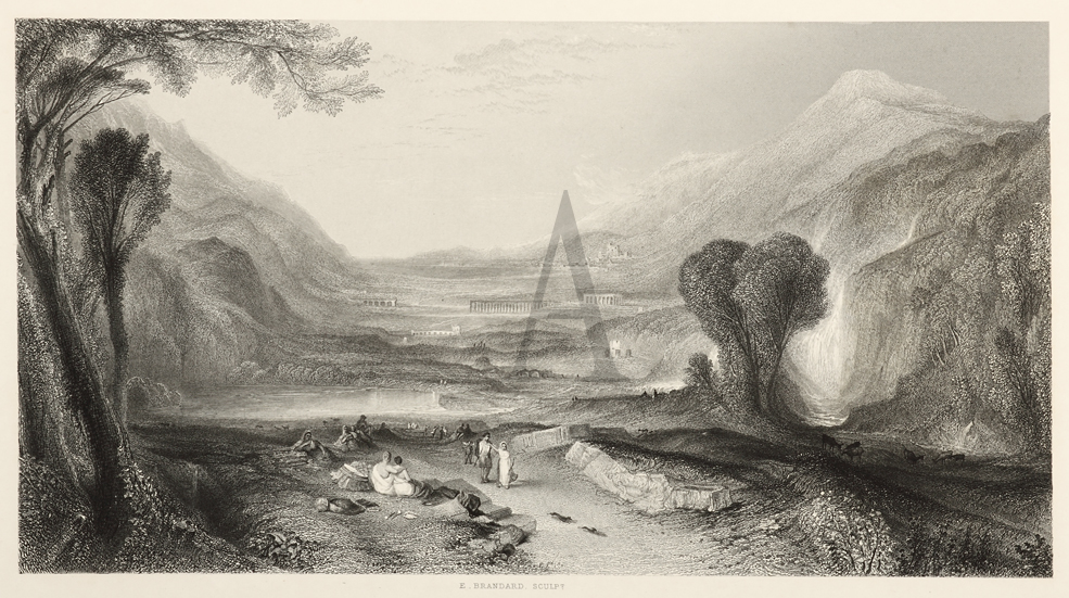 Apollo and Daphne in the Vale of Tempe - Antique Print Map Room