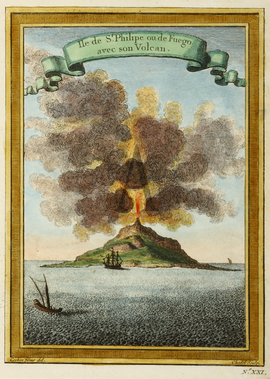Ile de St.Philipe ou de Fuego avec son Volcan. - Antique Print Map Room