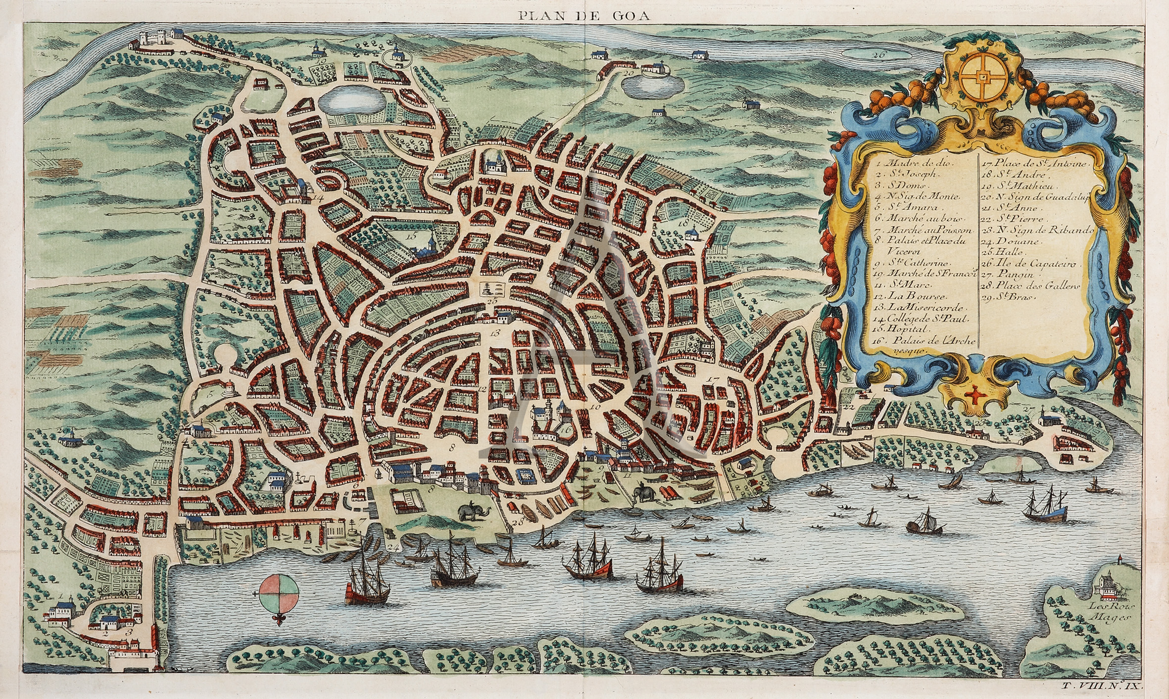 Plan de Goa. - Antique Print Map Room