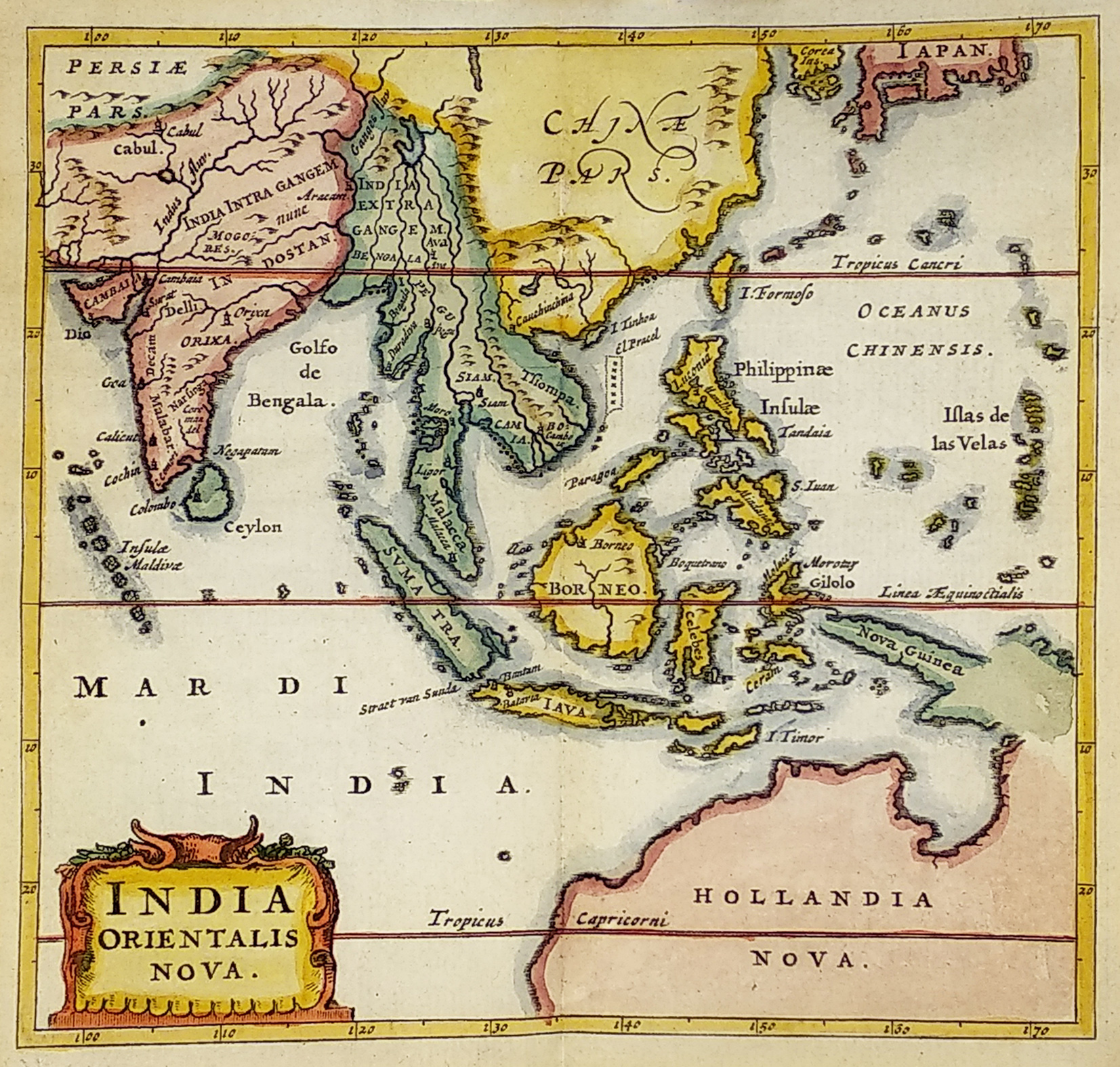 India Orientalis Nova. - Antique Print Map Room