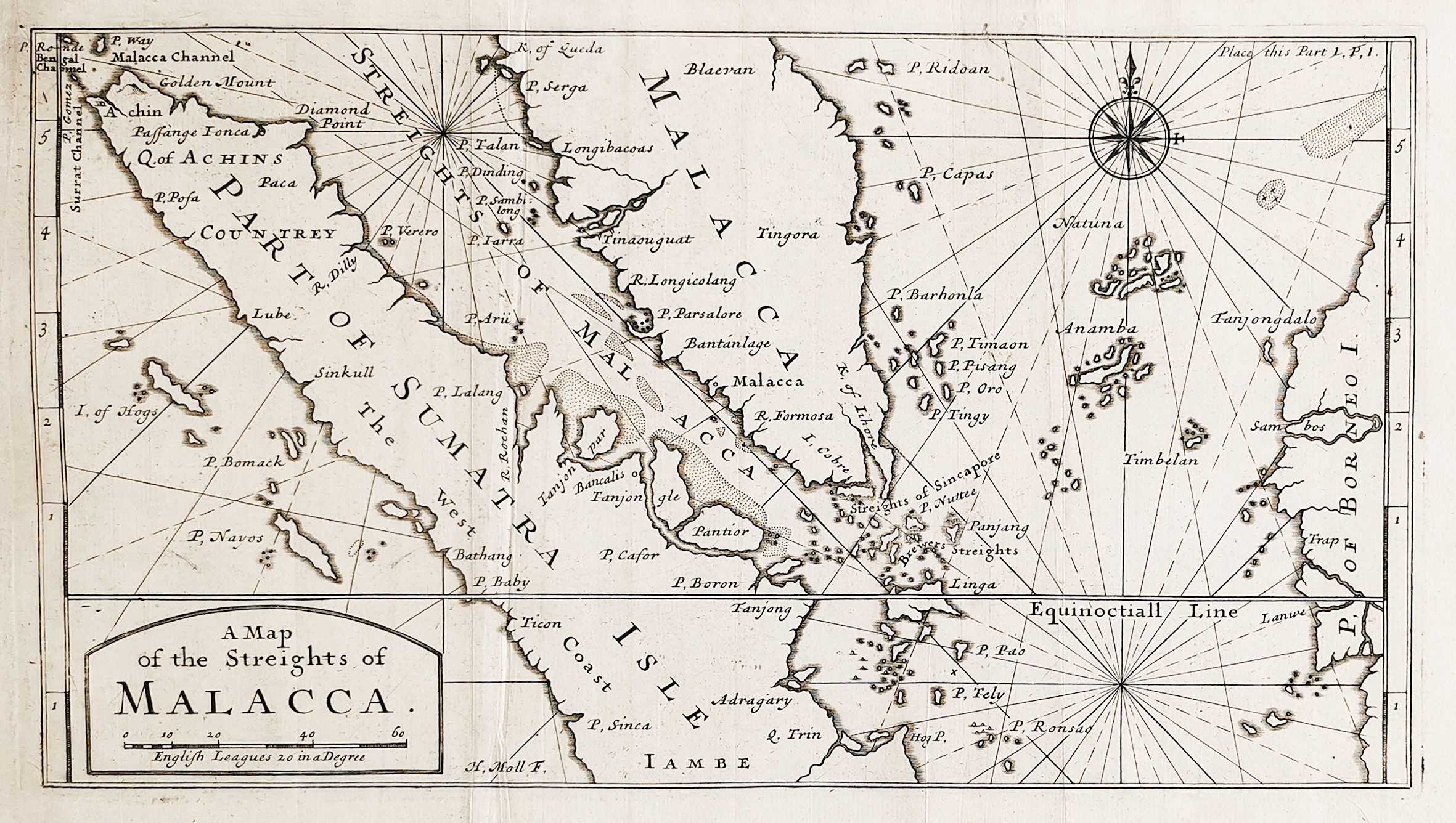 A Map of the Streights of Malacca. - Antique Print Map Room
