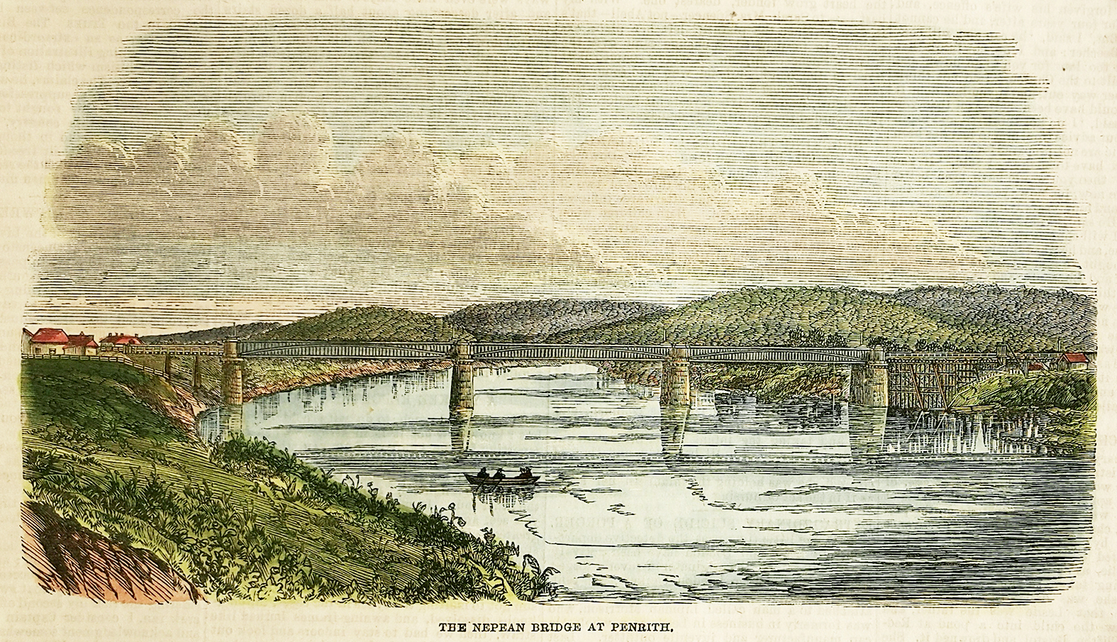 The Nepean Bridge at Penrith. - Antique Print Map Room
