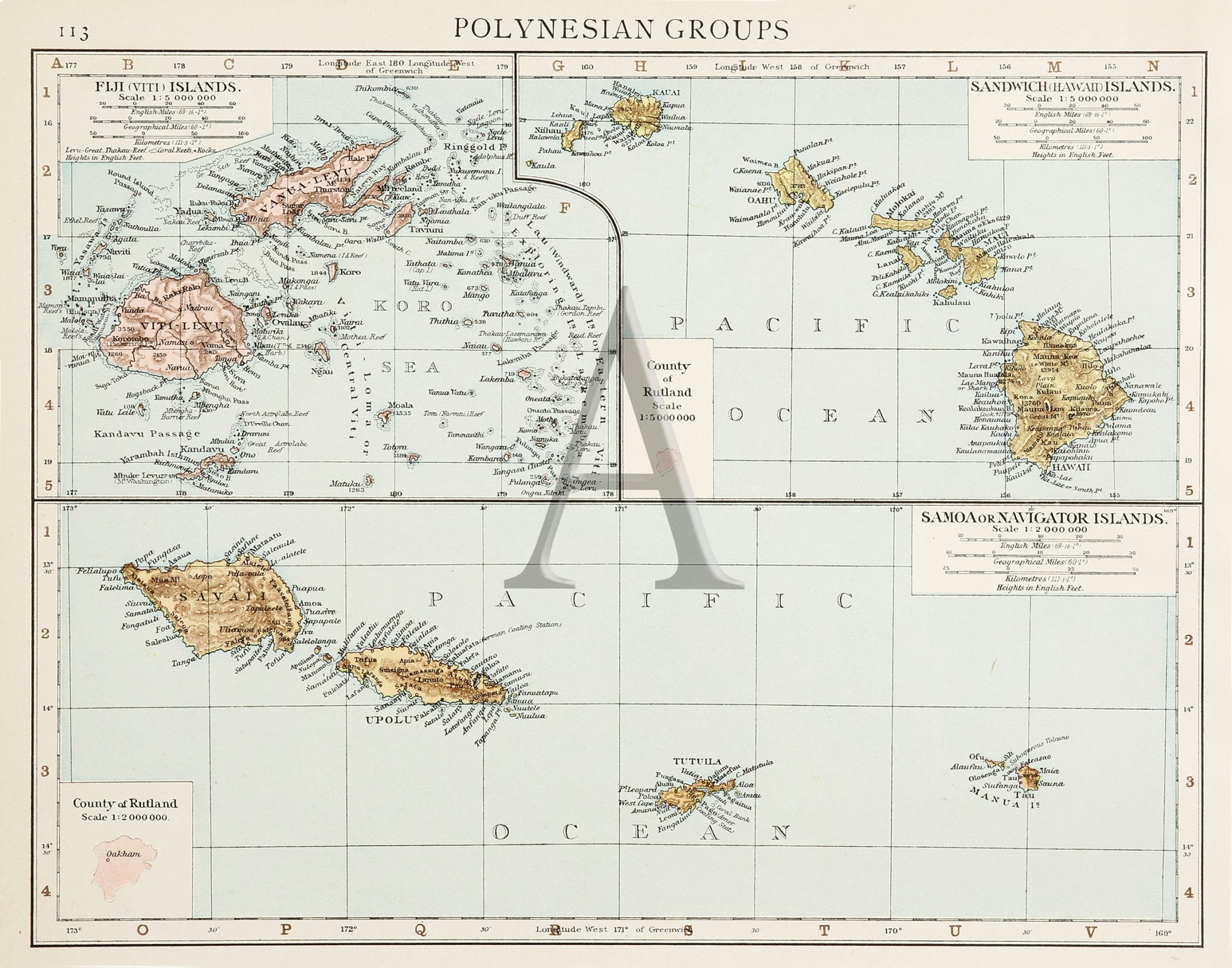 Polynesian Groups | Antique Print Map Room