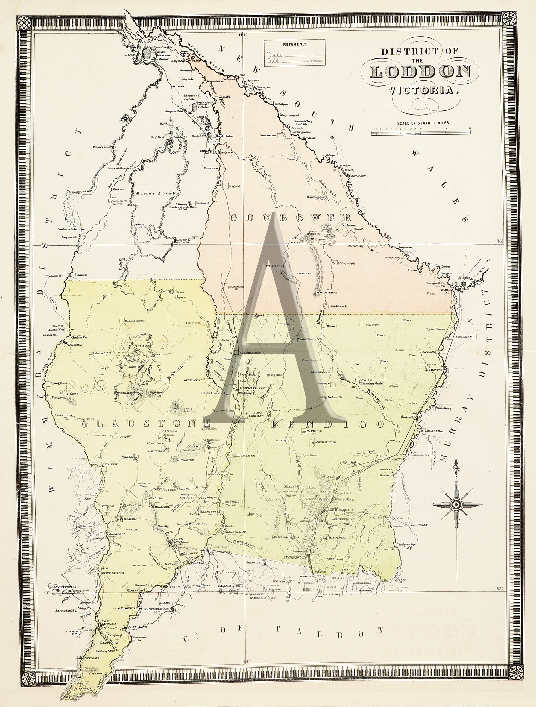 District of the Loddon Victoria - Antique Print Map Room