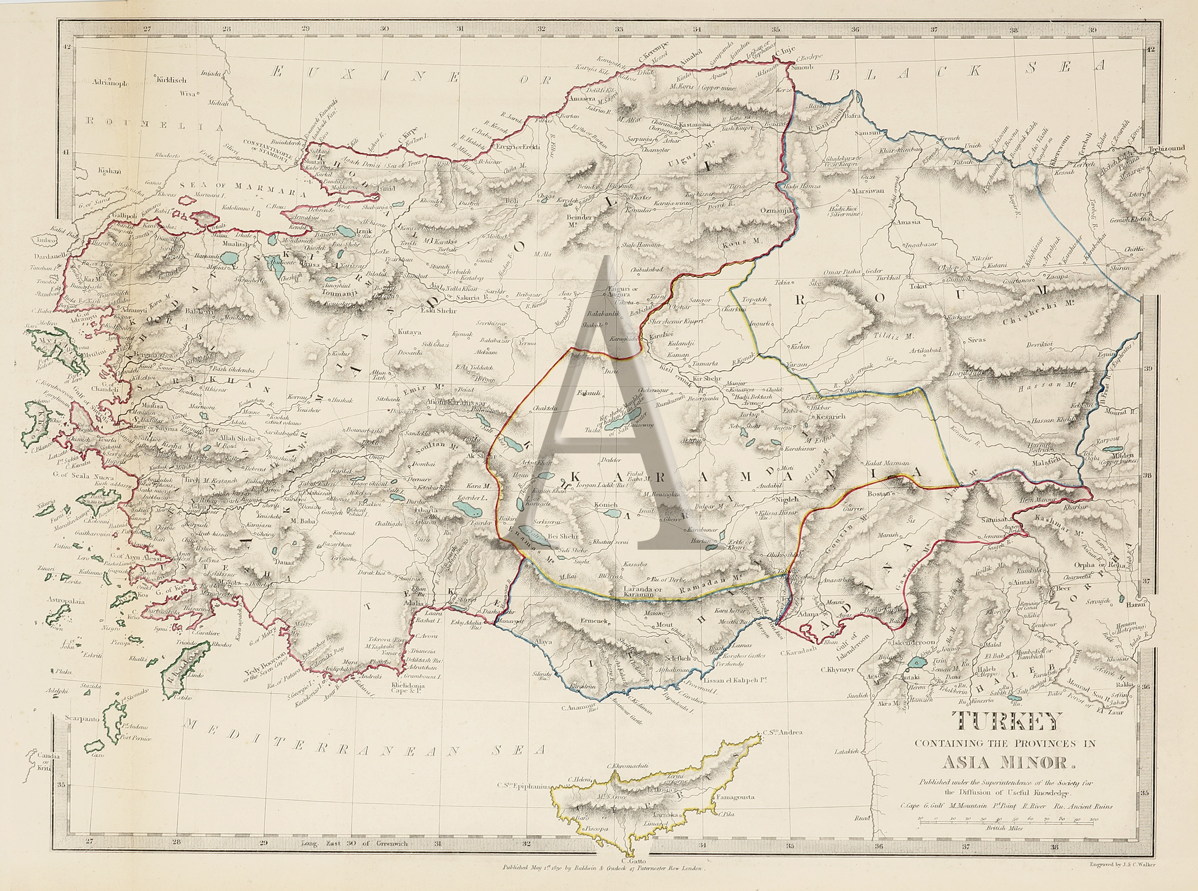 Turkey containing the Provinces in Asia Minor. - Antique Print Map Room