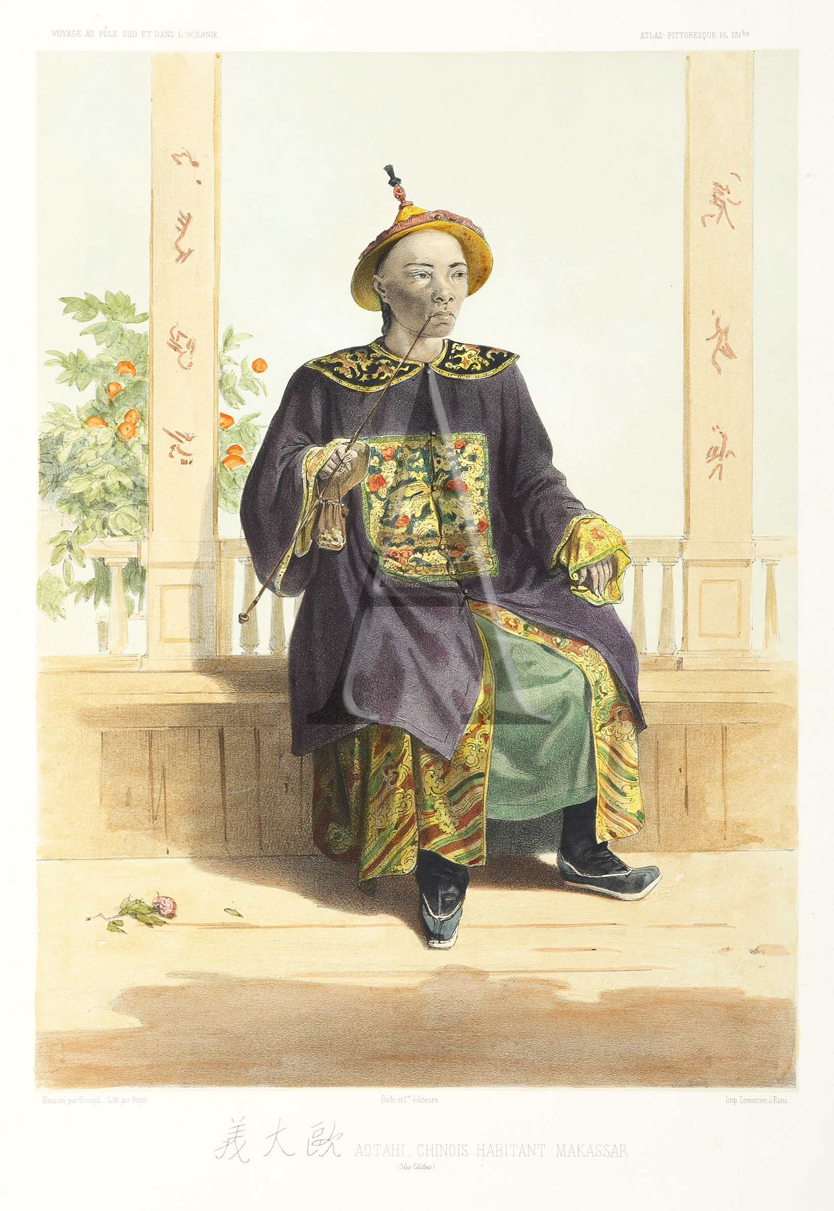Aotahi, Chinois Habitant Makassar (Iles Celebes) - Antique Print Map Room