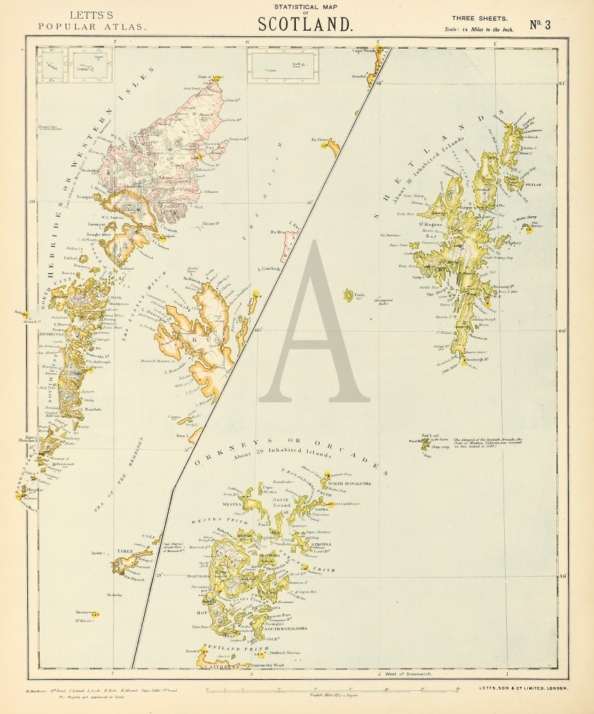 Statistical Map of Scotland. No.3 - Antique Print Map Room