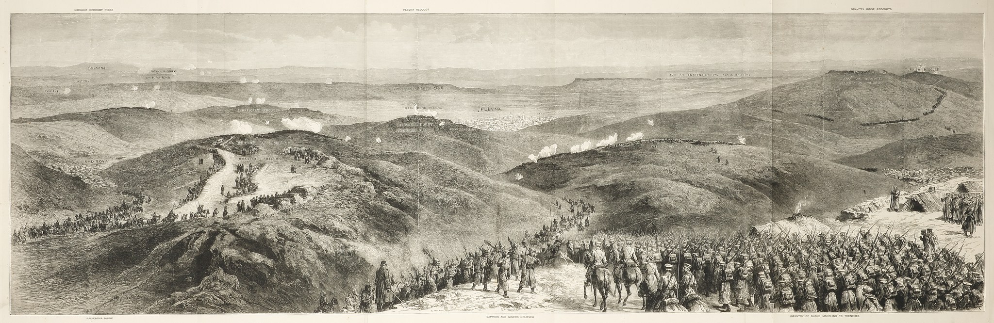 The Seige of Plevna: Bird's-Eye View of the Russian and Turkish ...