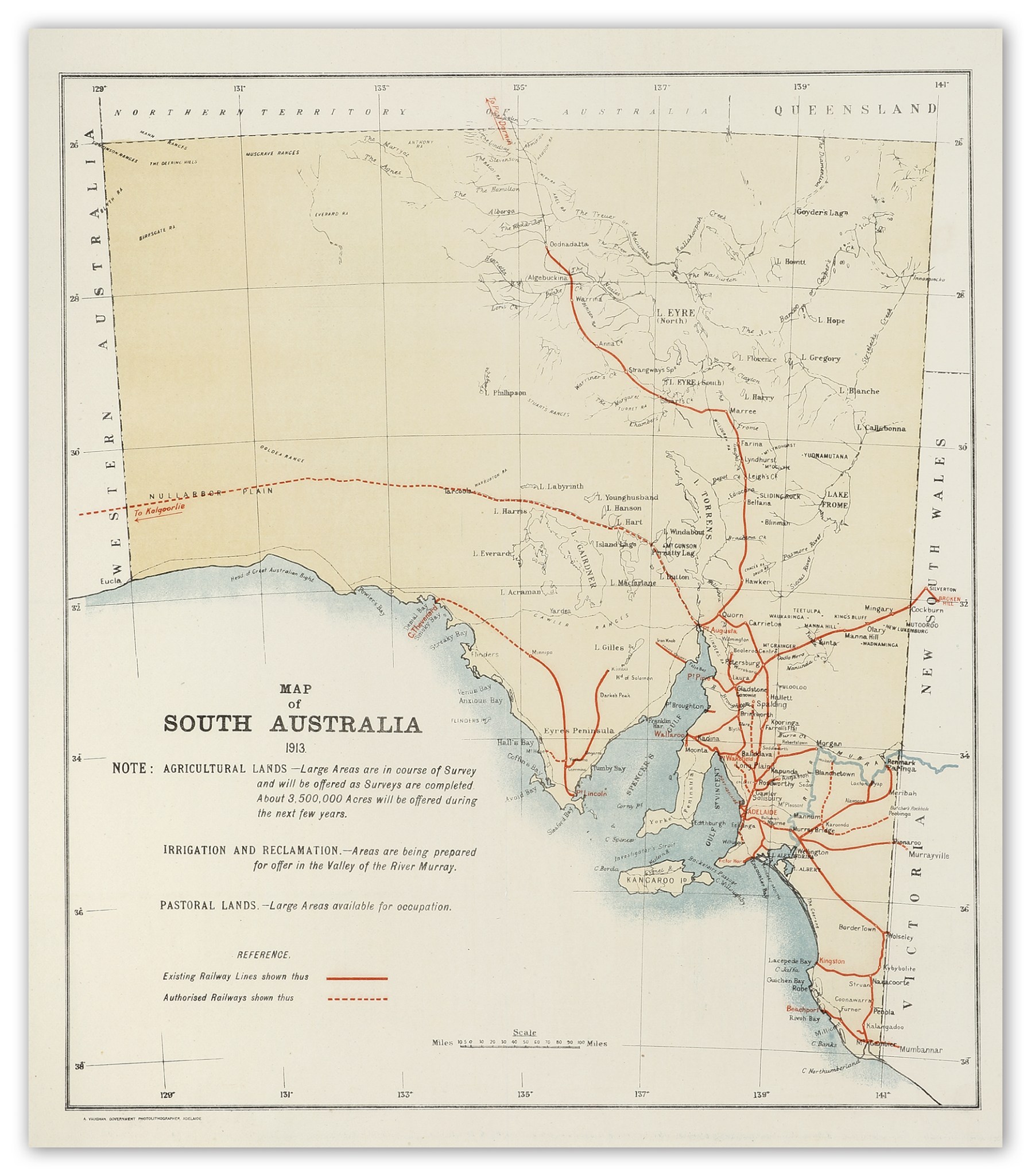 Map of South Australia 1913. | Antique Print Map Room