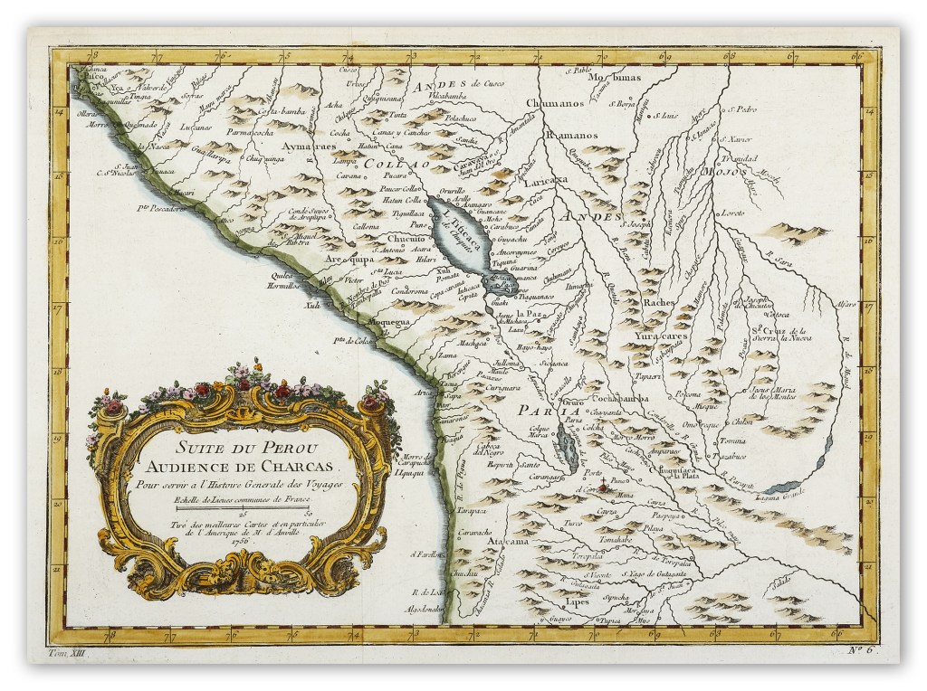 Suite du Perou Audience de Charcas - Antique Print Map Room