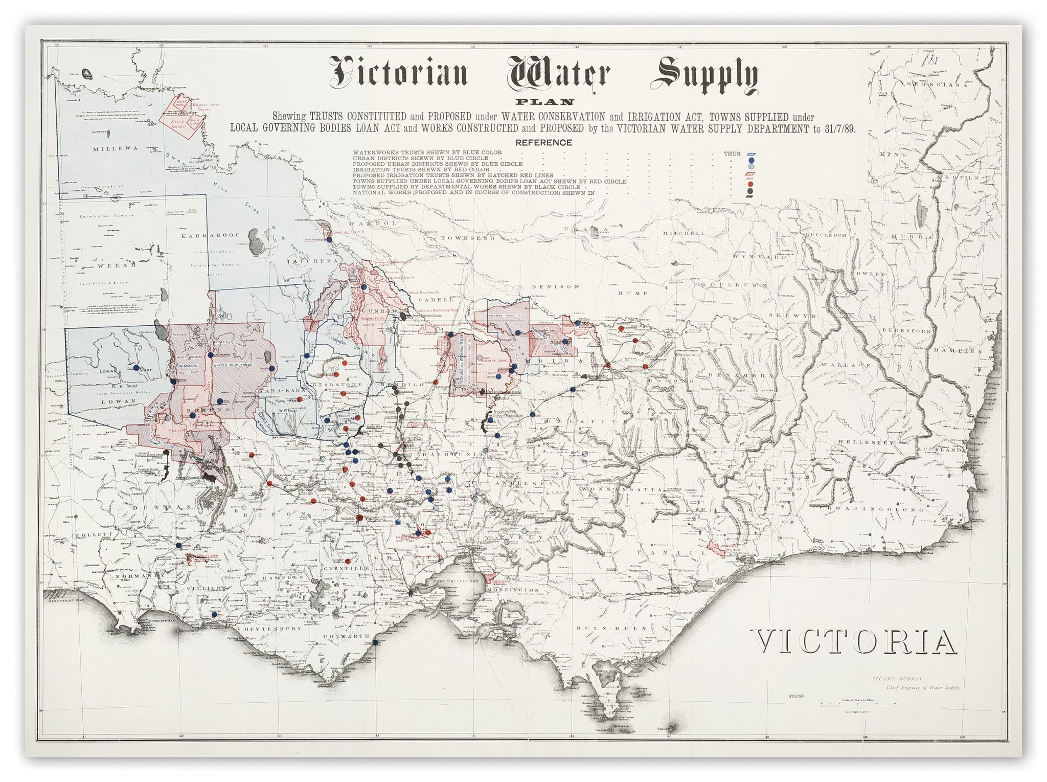 Victorian water supply plan : shewing trusts constituted and proposed ...