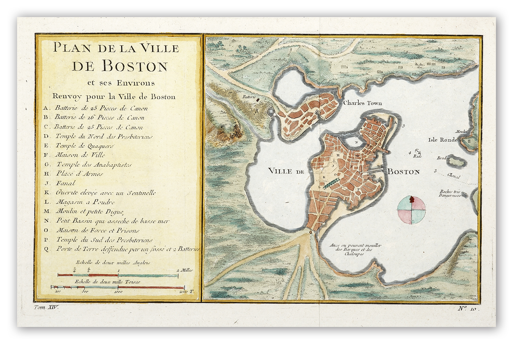 Plan de la Ville de Boston. - Antique Print Map Room