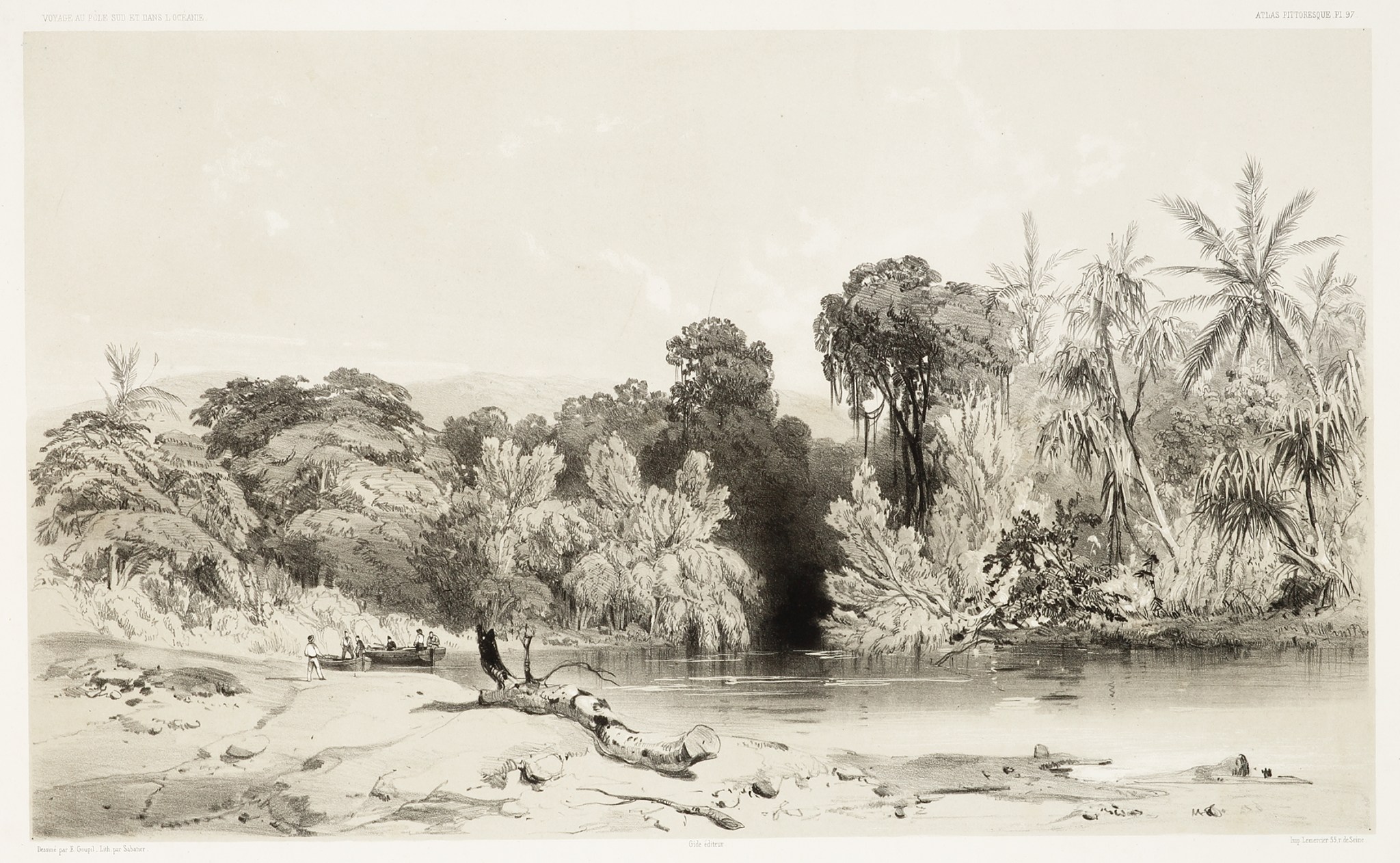 Entree de la riviere de Paio (Iles Vanikoro) - Antique Print Map Room