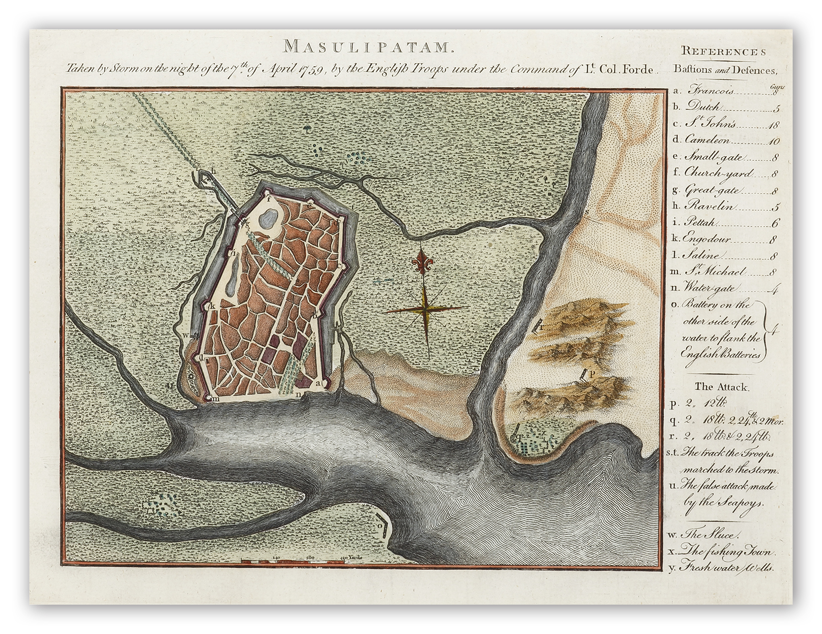 Masulipatam. Taken by Storm on the Night of the 7th of April 1759, by ...
