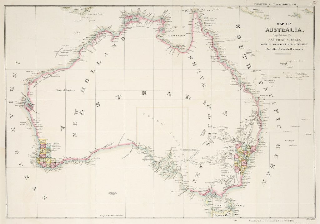 Map of Australia Compiled from the Nautical Surveys, Made by Order of ...