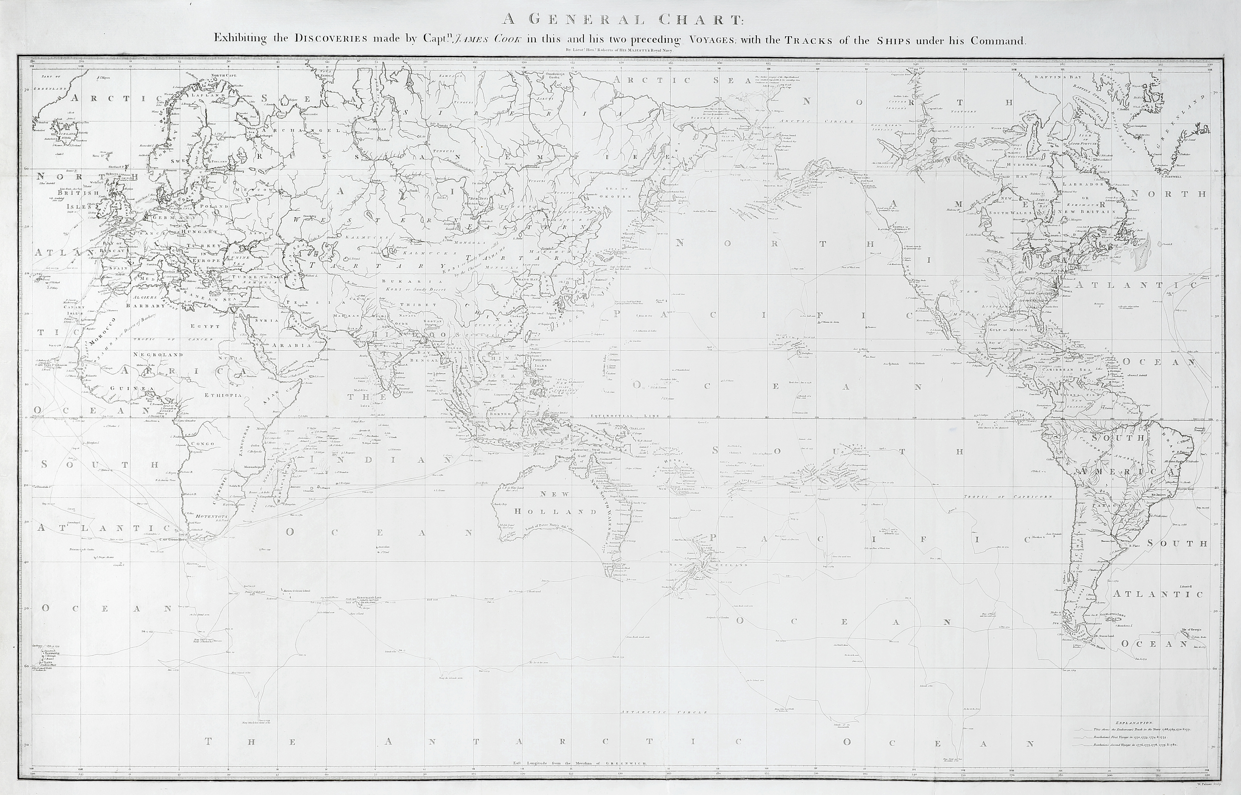 A General Chart: Exhibiting the Discoveries made by Capt. Cook in this ...