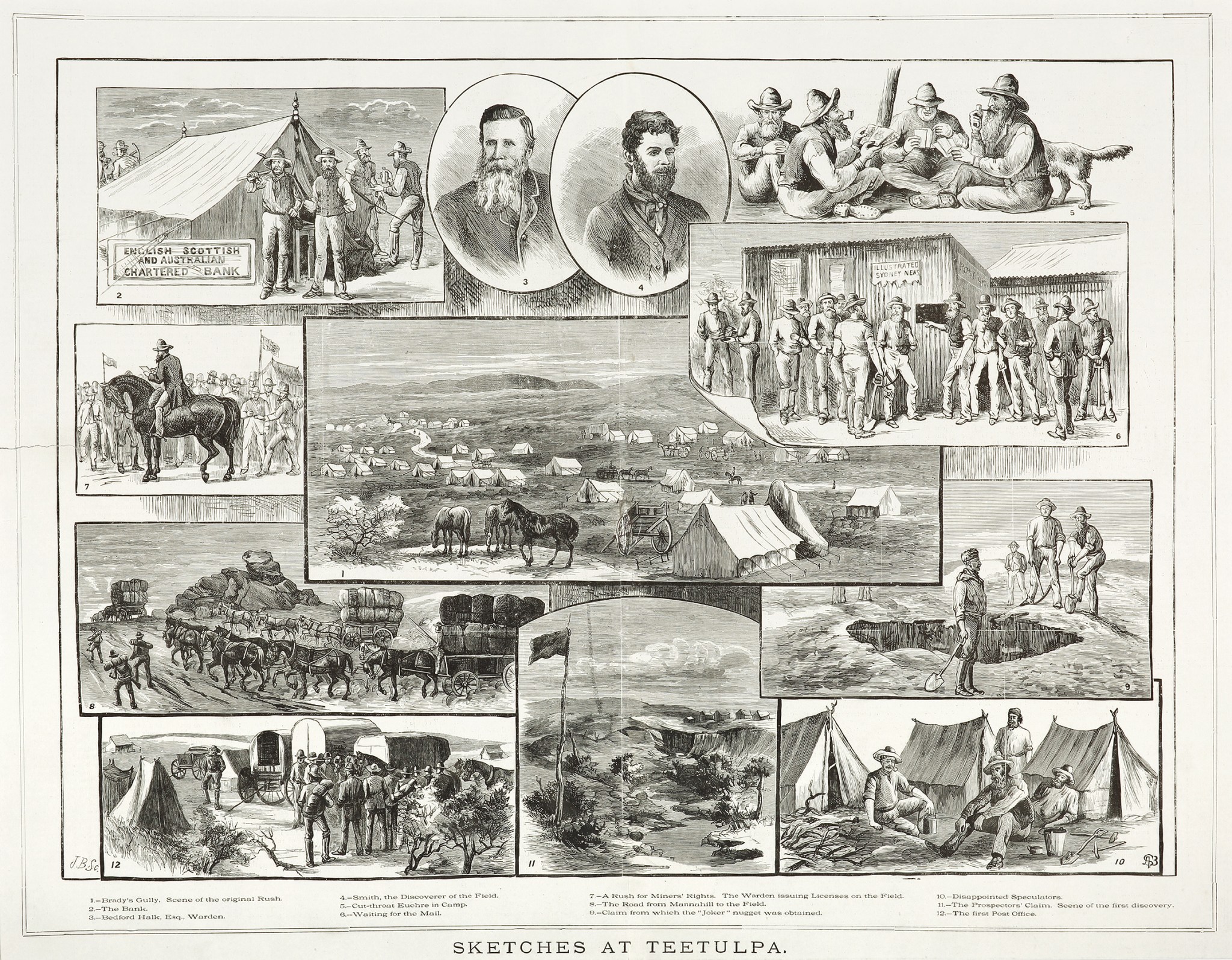 Sketches at Teetulpa. - Antique Print Map Room