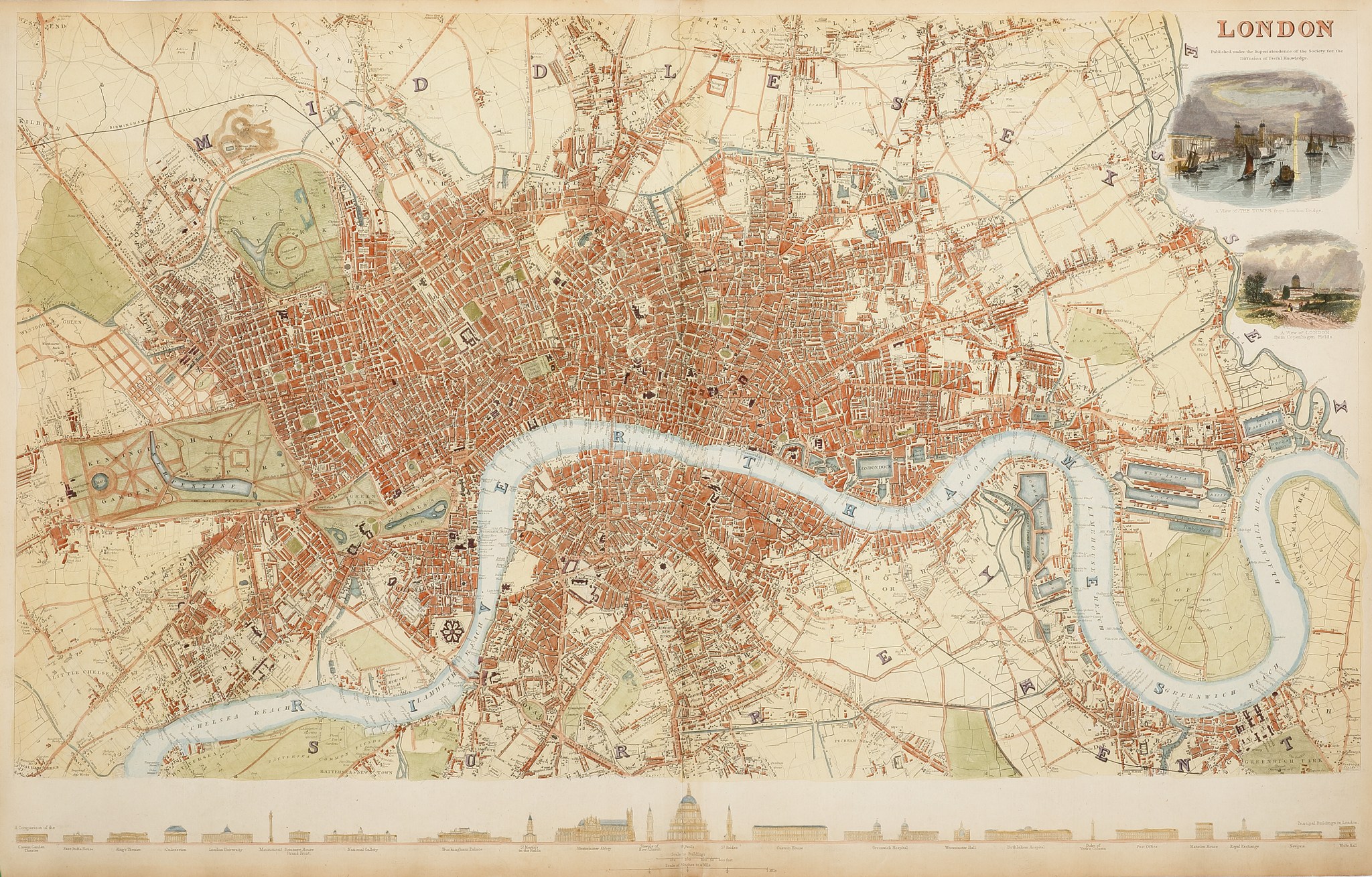 London - Antique Print Map Room
