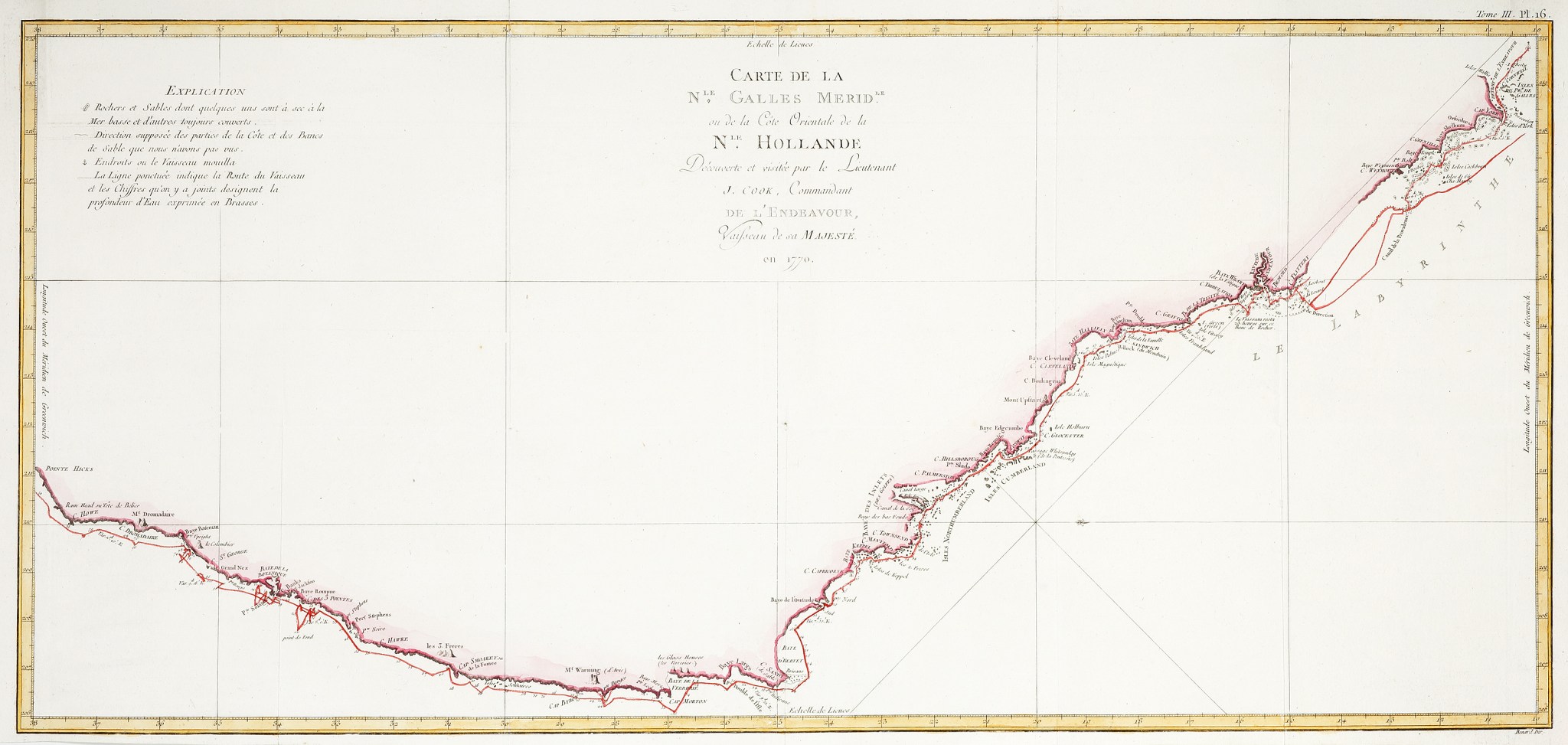 Carte de Ia Nle. Galles Meridle. ou de la Côte Orientale de la Nle ...
