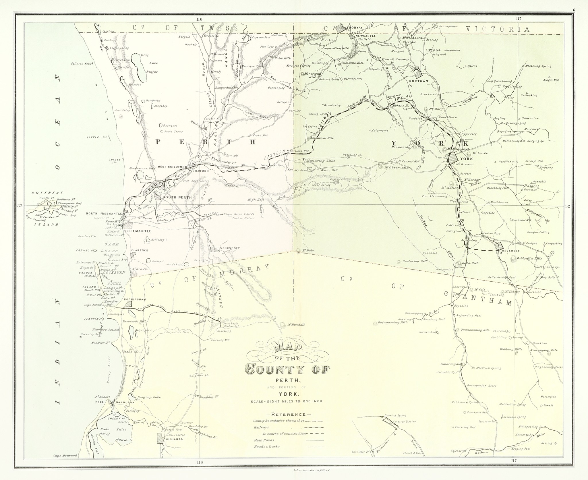 Map of the County of Perth, and a Portion of York. - Antique Print Map Room